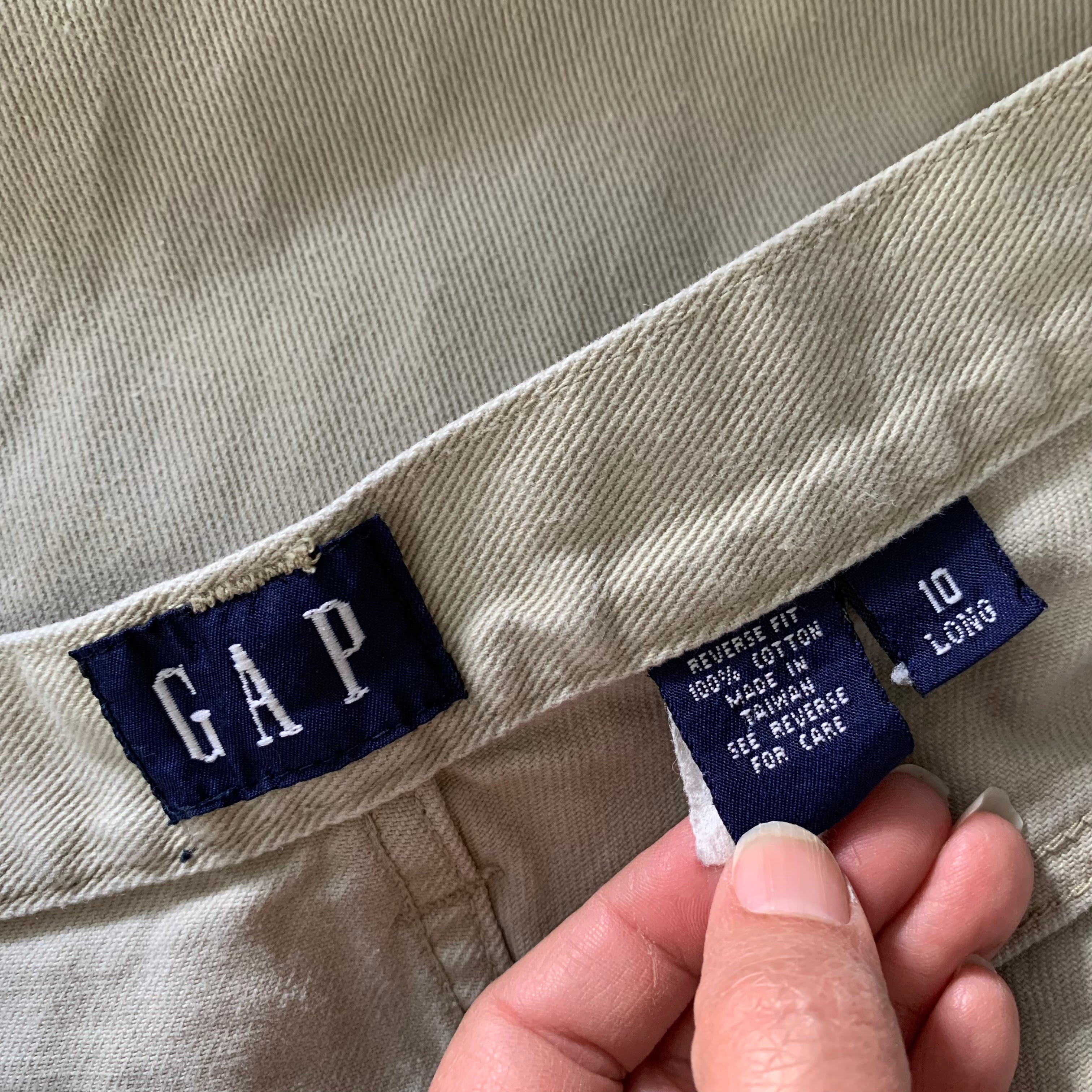 Vintage 80s/90s Size 10 Long Beige Denim Reverse Fit Jeans By Gap ...