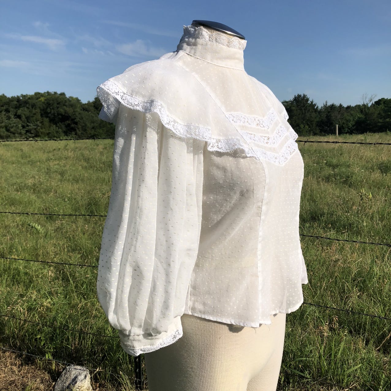 Vintage 70's/80's Sheer White Victorian Style Back Button Blouse | Shop ...