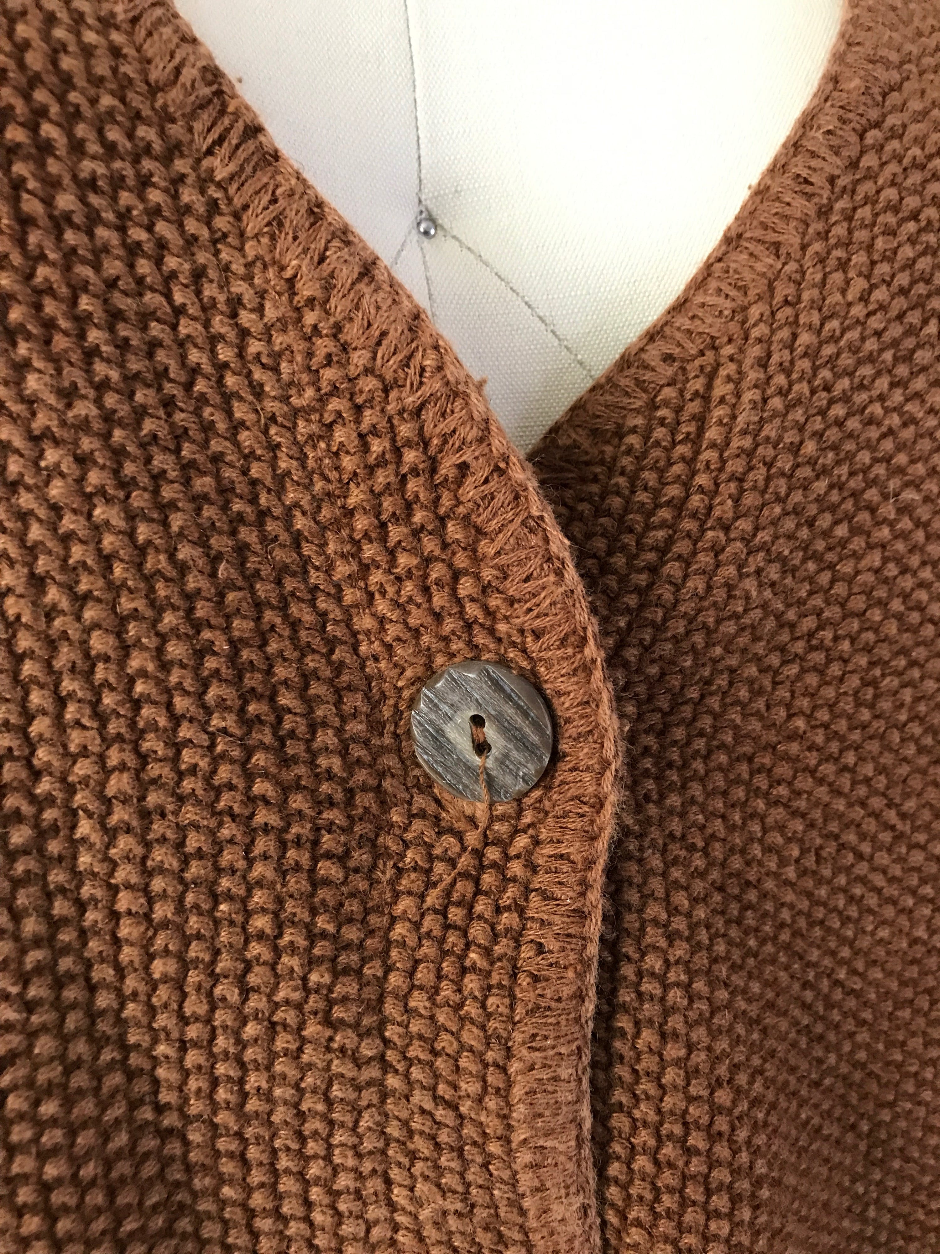 Vintage Rust Brown Oversized Cardigan by Express Tricot | Shop THRILLING