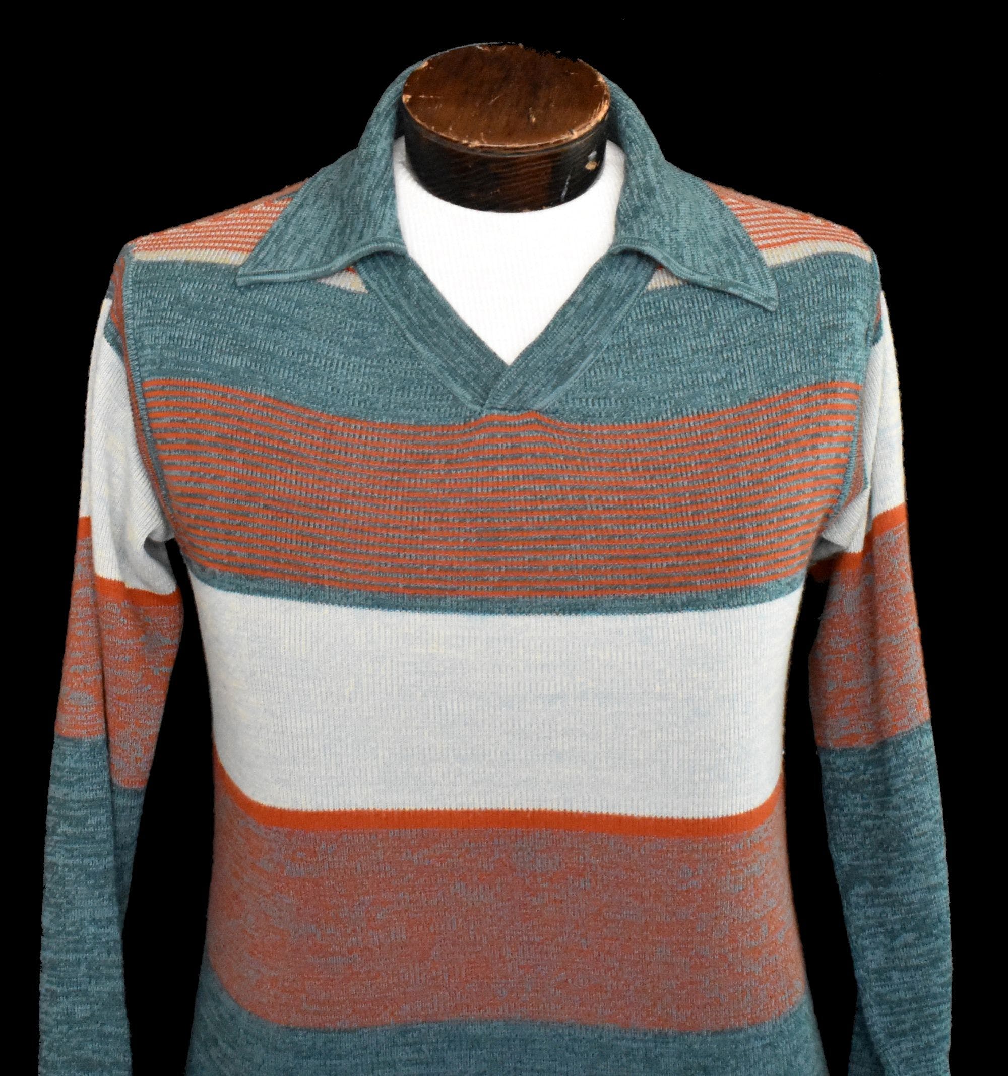 Vintage 70's Striped Johnny Collar | Shop THRILLING