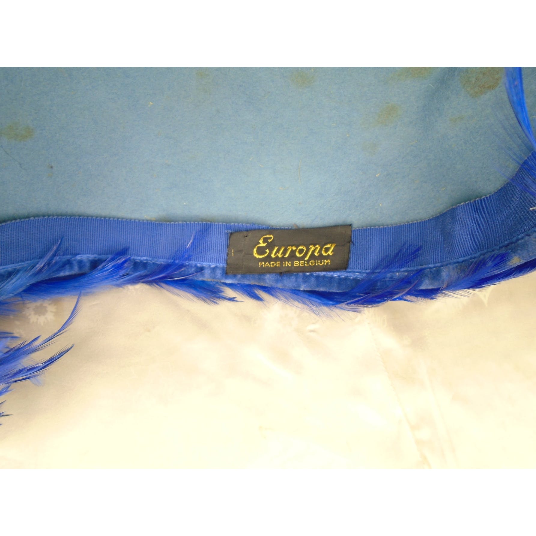 Vintage 40s/50s Royal Blue Feather Casque Hat For Cocktails By Europa ...