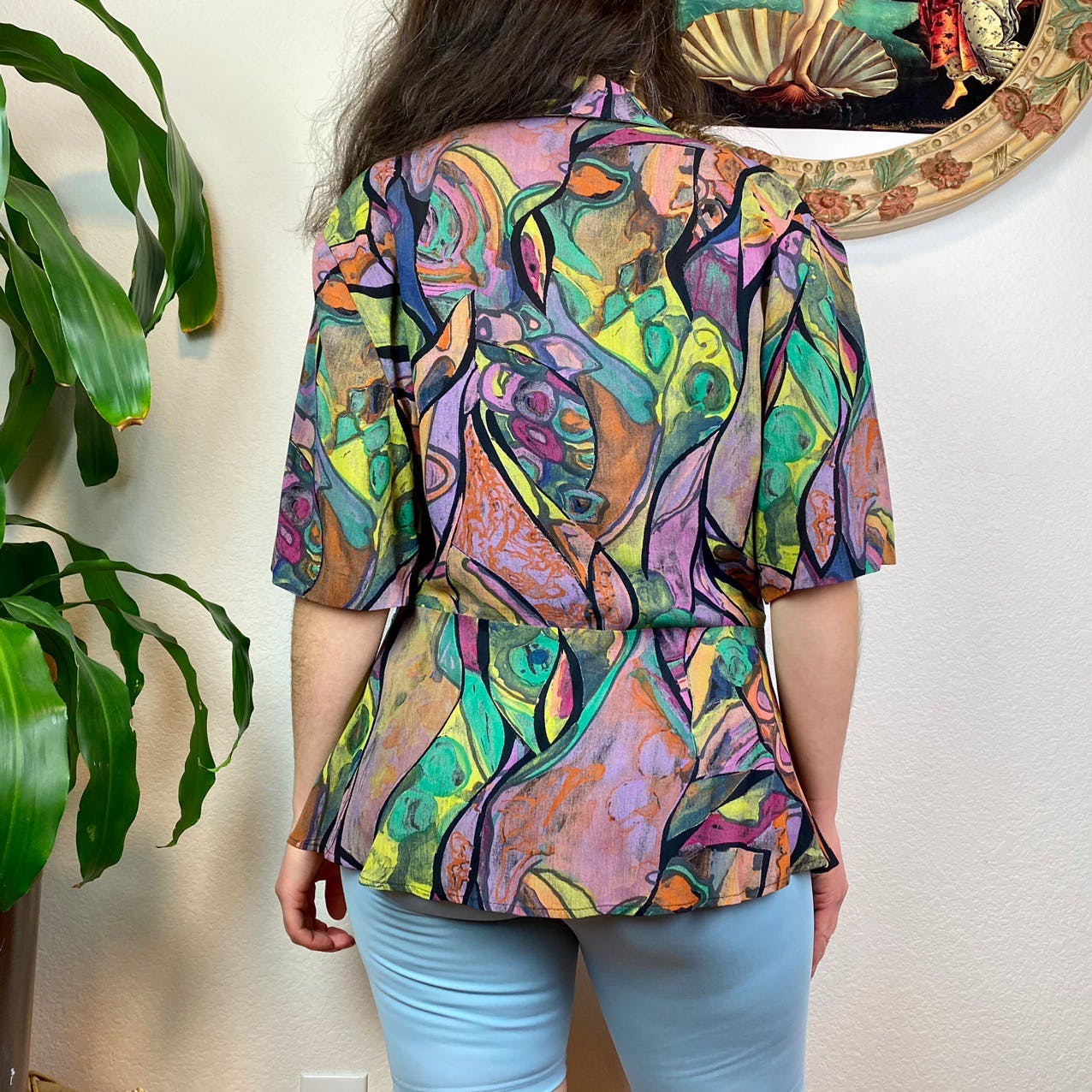 Vintage 80's Short Sleeve Colorful Art Blouse by Group Ltd | Shop THRILLING