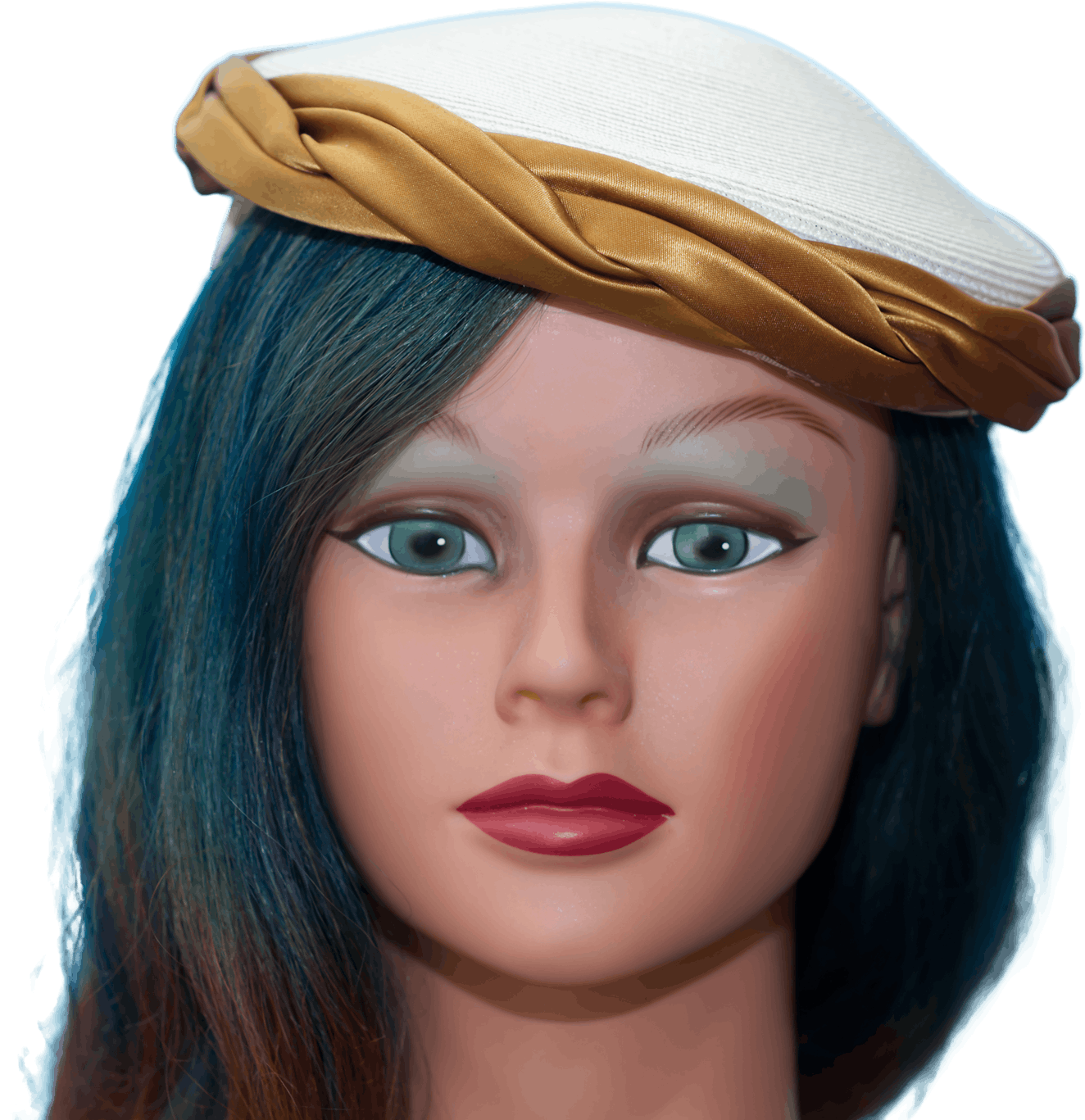 Vintage 50’s Cream and Brown Calot Hat / Tilt Cap | Shop THRILLING