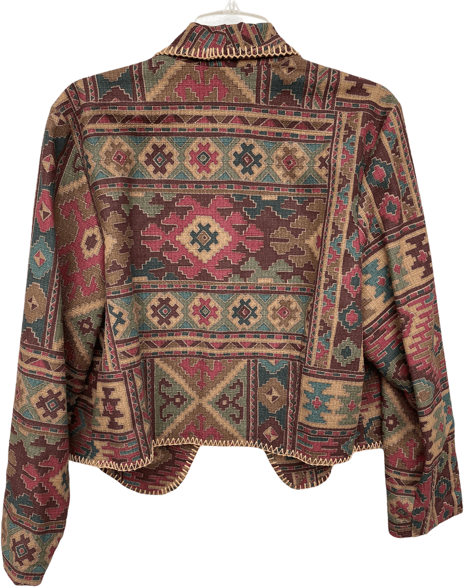 Vintage South Western Cropped Jacket Textured with Silver Detailed ...