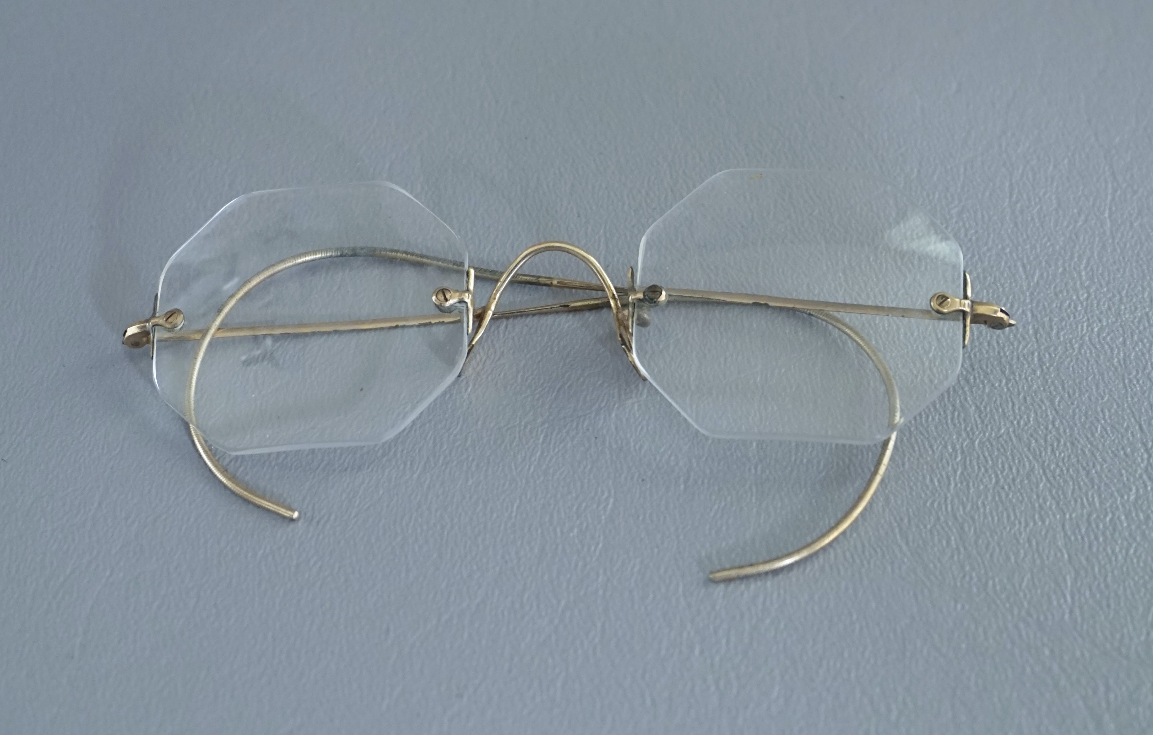 Vintage Antique Rimless Hexagonal Eyeglasses | Shop THRILLING