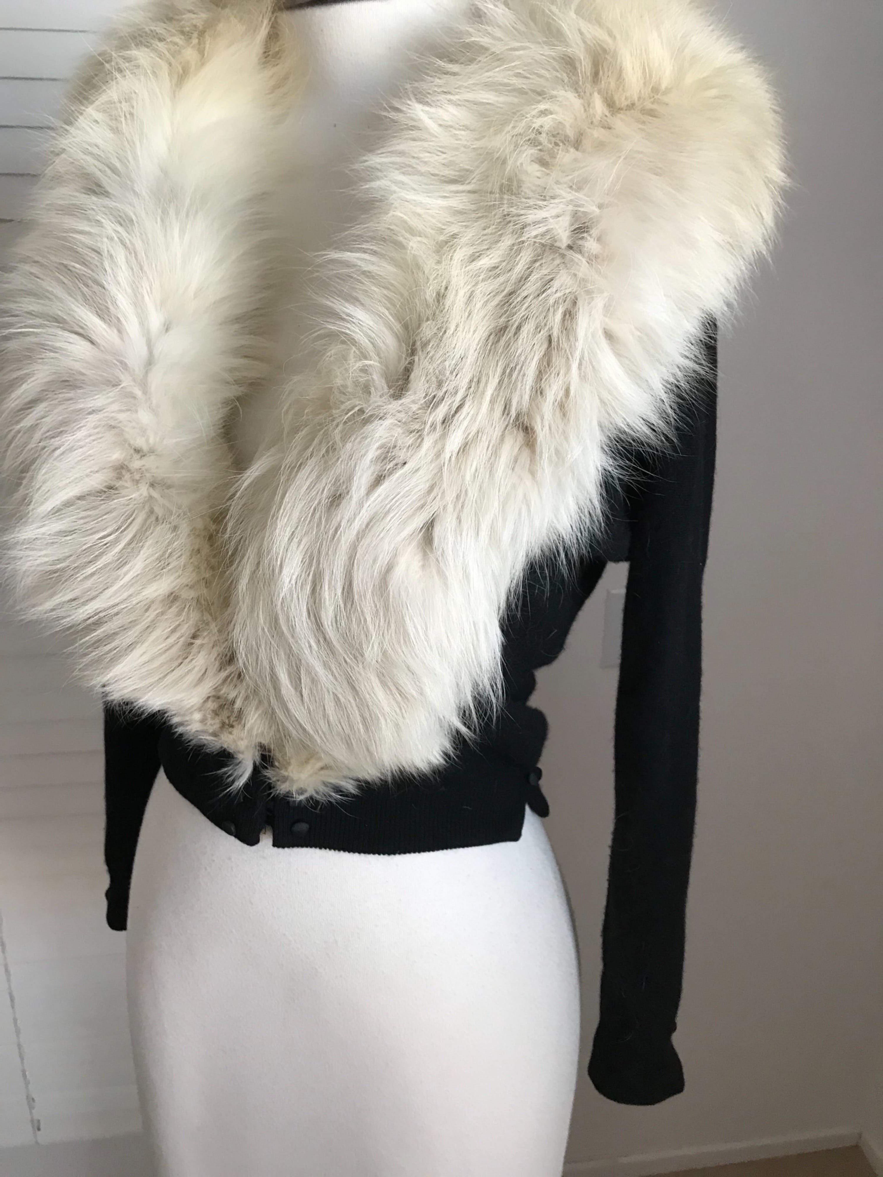 Vintage 50’s Cashmere Fox Fur Collar Sweater | Shop THRILLING