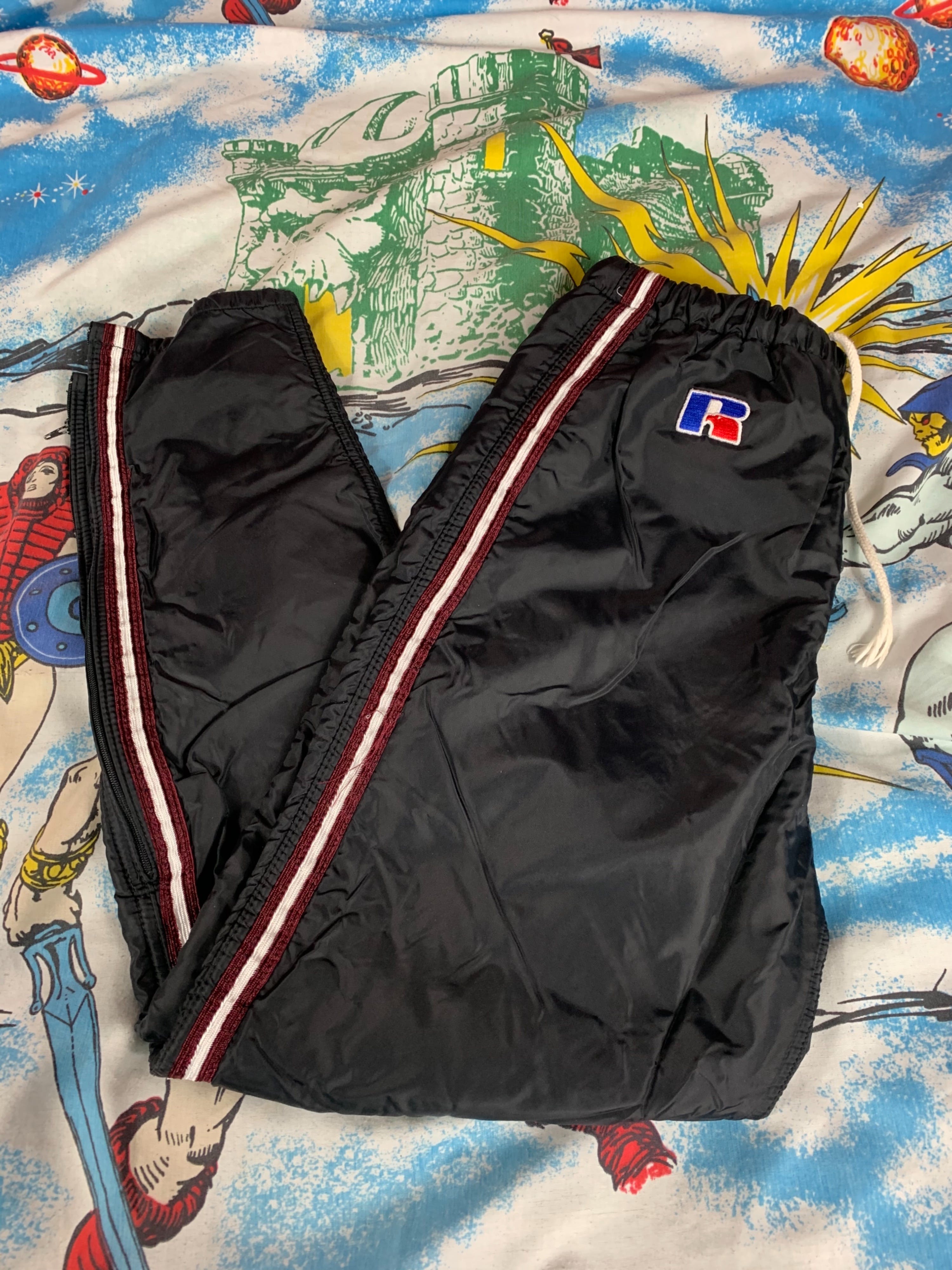 Vintage 90's Men's Fleece Lined Windbreaker Pants by Russell Athletic ...