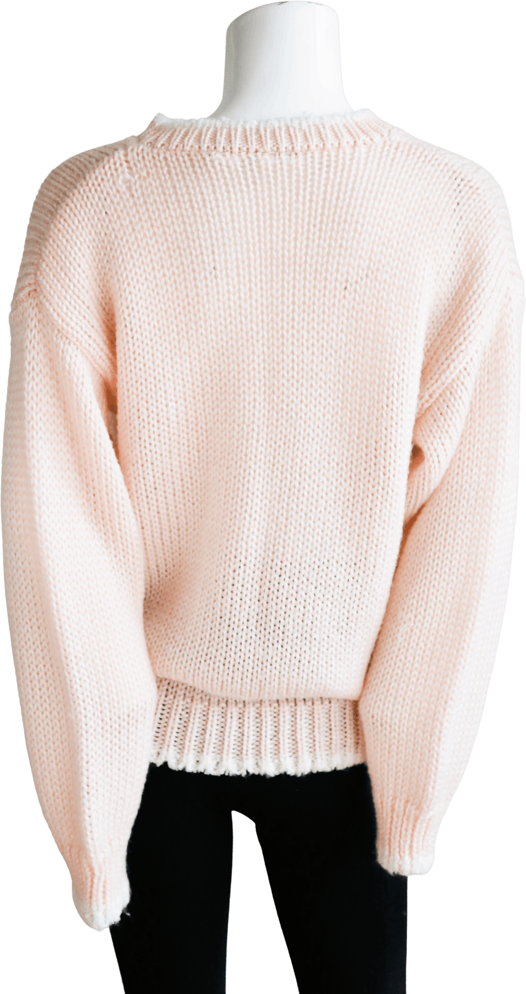 Vintage Peach Pink Large Teddy Bear Motif Pullover Sweater by Far ...