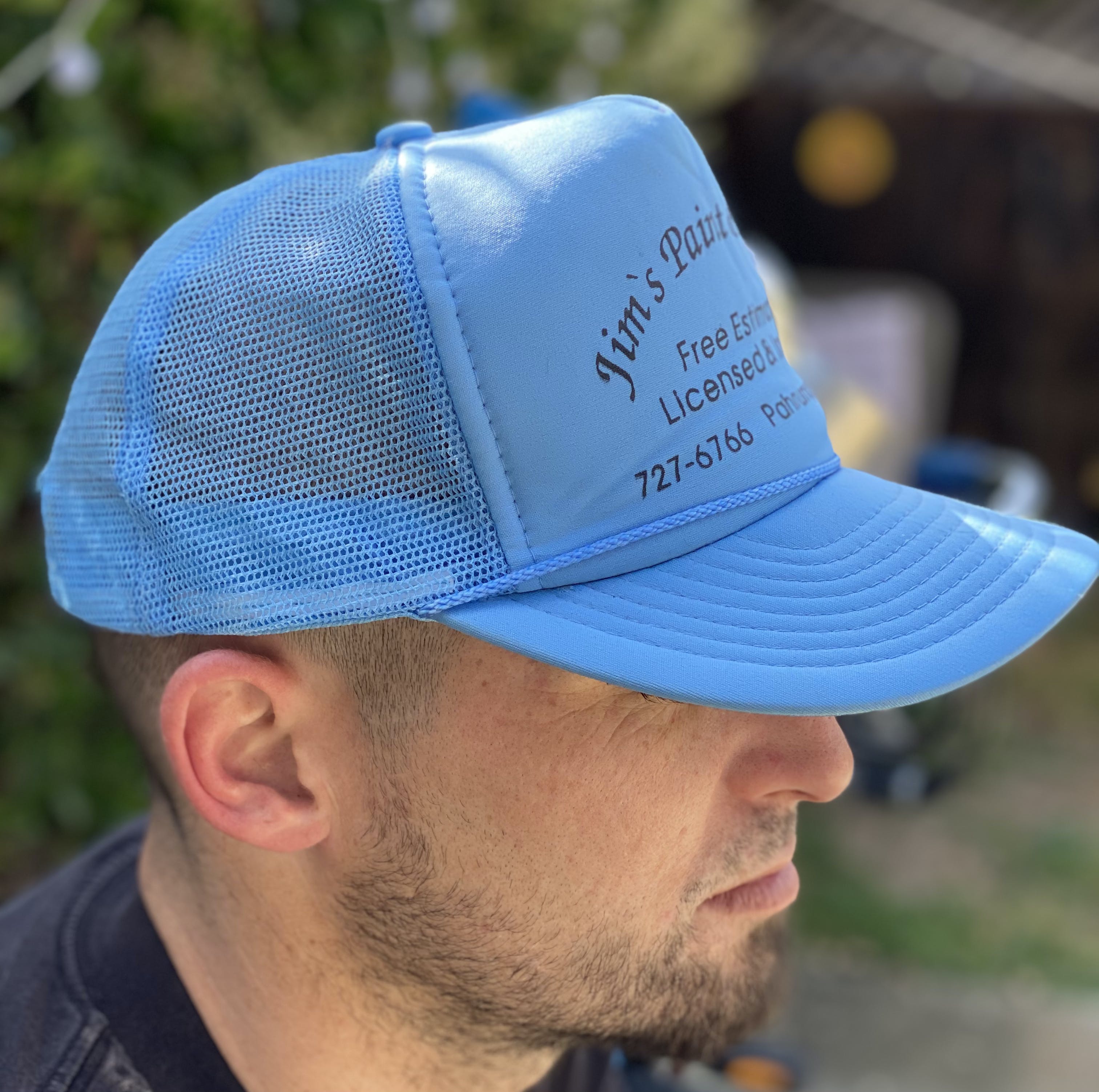 Vintage Baby Blue Jims Paint Snapback Hat by Cobra Caps | Shop THRILLING