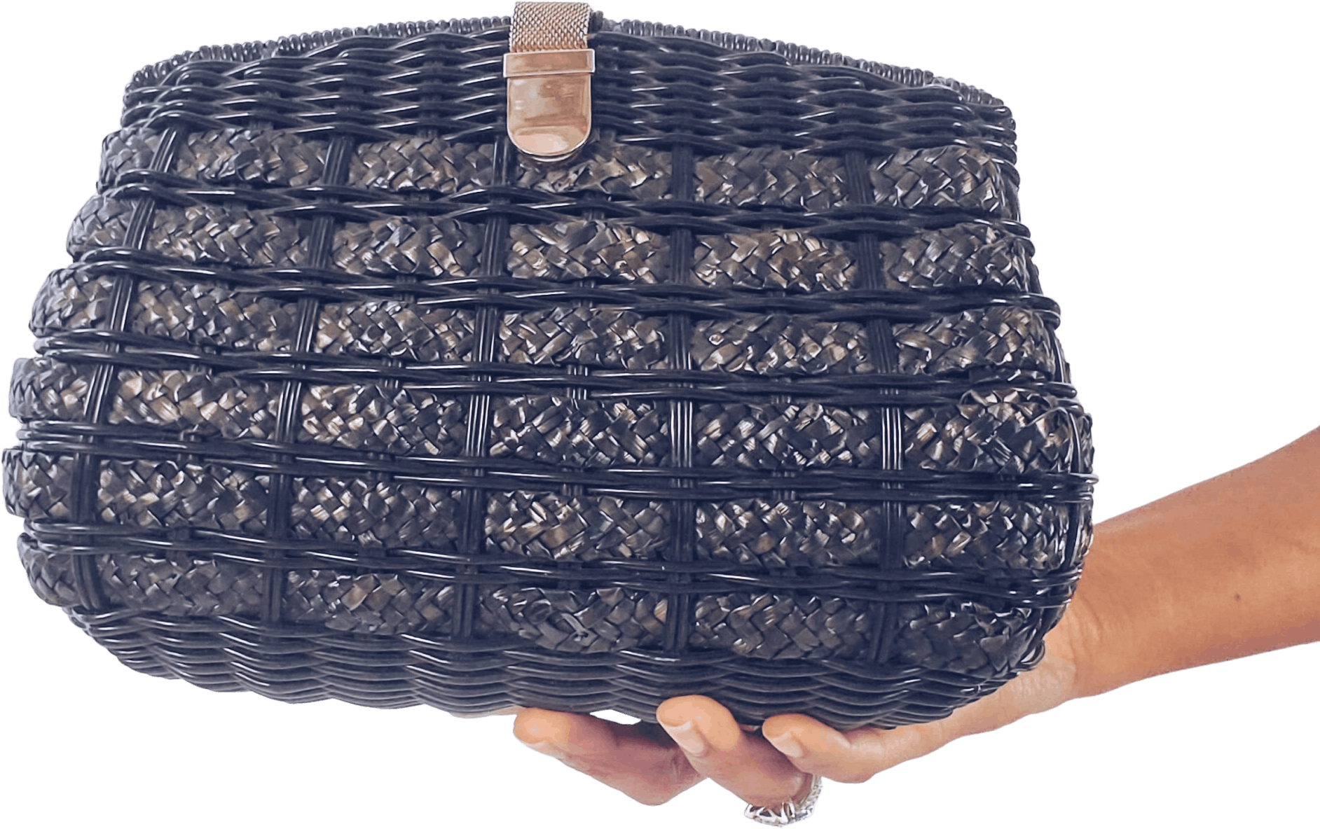 Vintage 70's Navy Woven Straw Chain Bag | Shop THRILLING