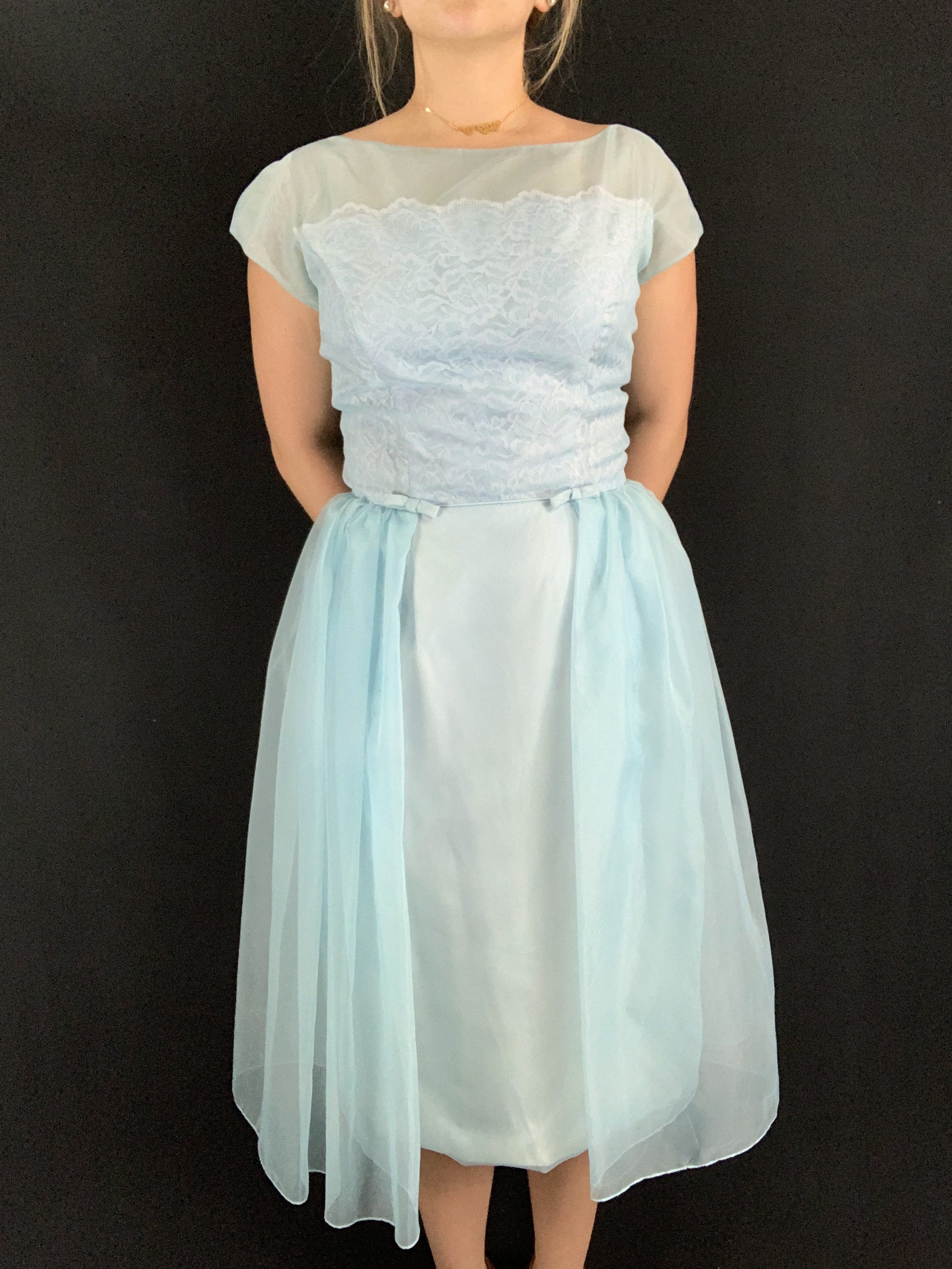 Vintage 50's/60's Powder Blue Formal Dress by Sylvia Ann | Shop THRILLING