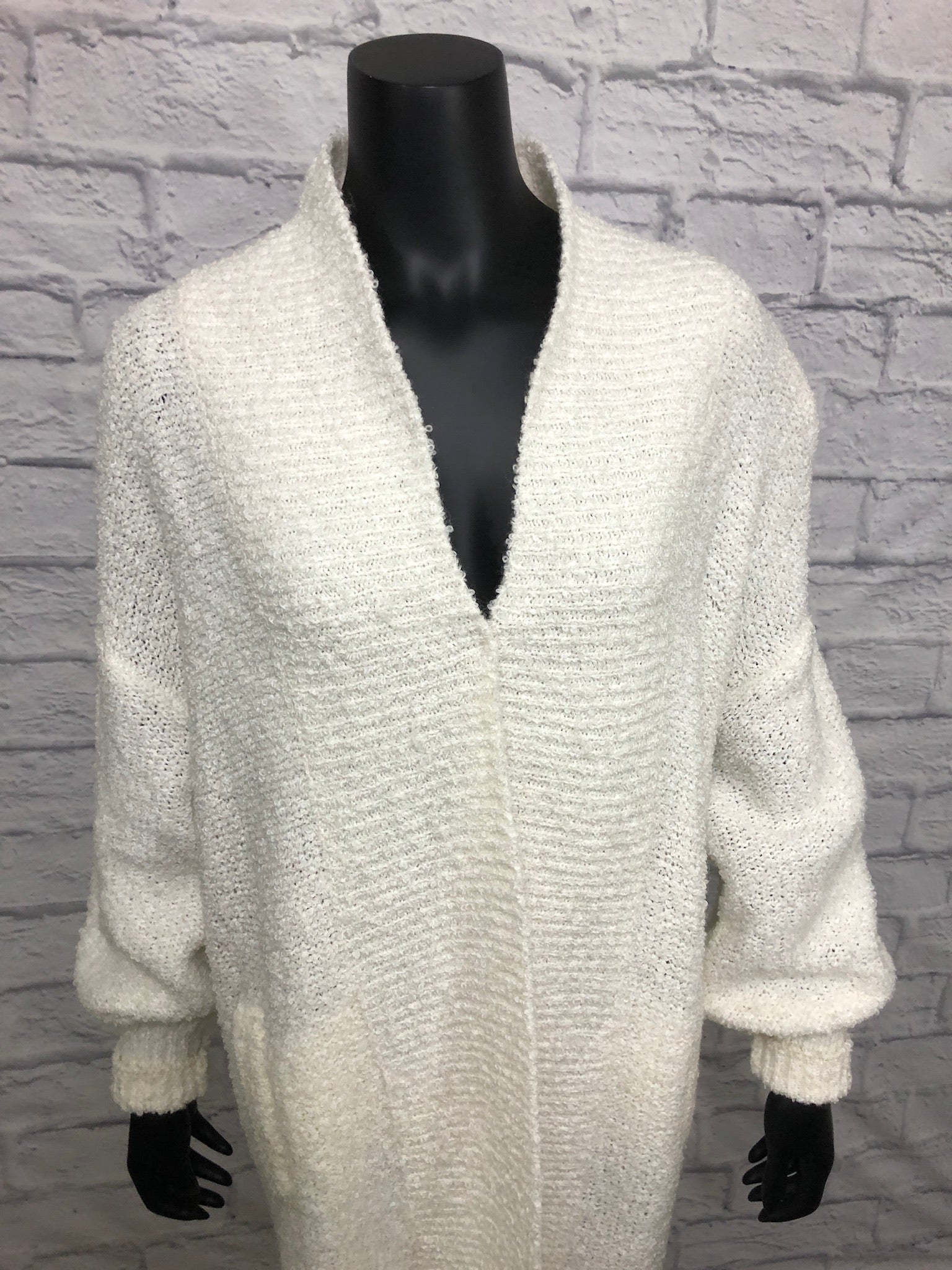 Vintage 80s/90s Chunky Knit Open Front Duster Sweater By Sideffects ...