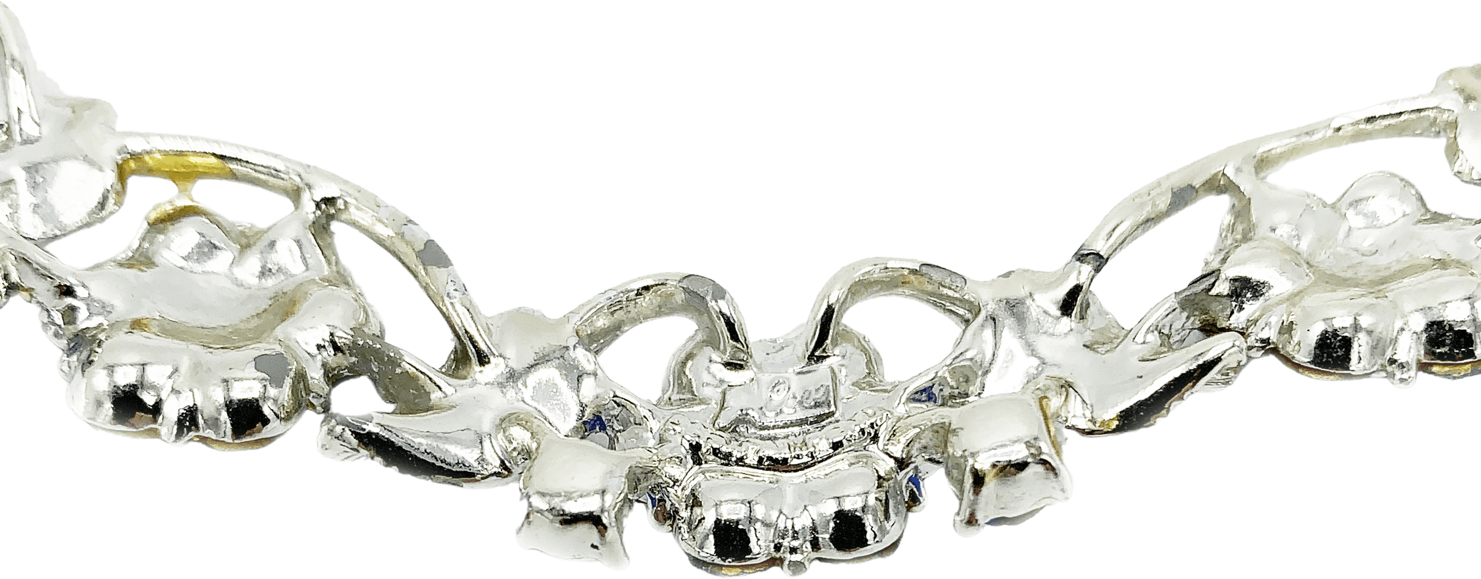 Vintage 60’s Mid-Century Floral Blue Rhinestone Choker | Shop THRILLING