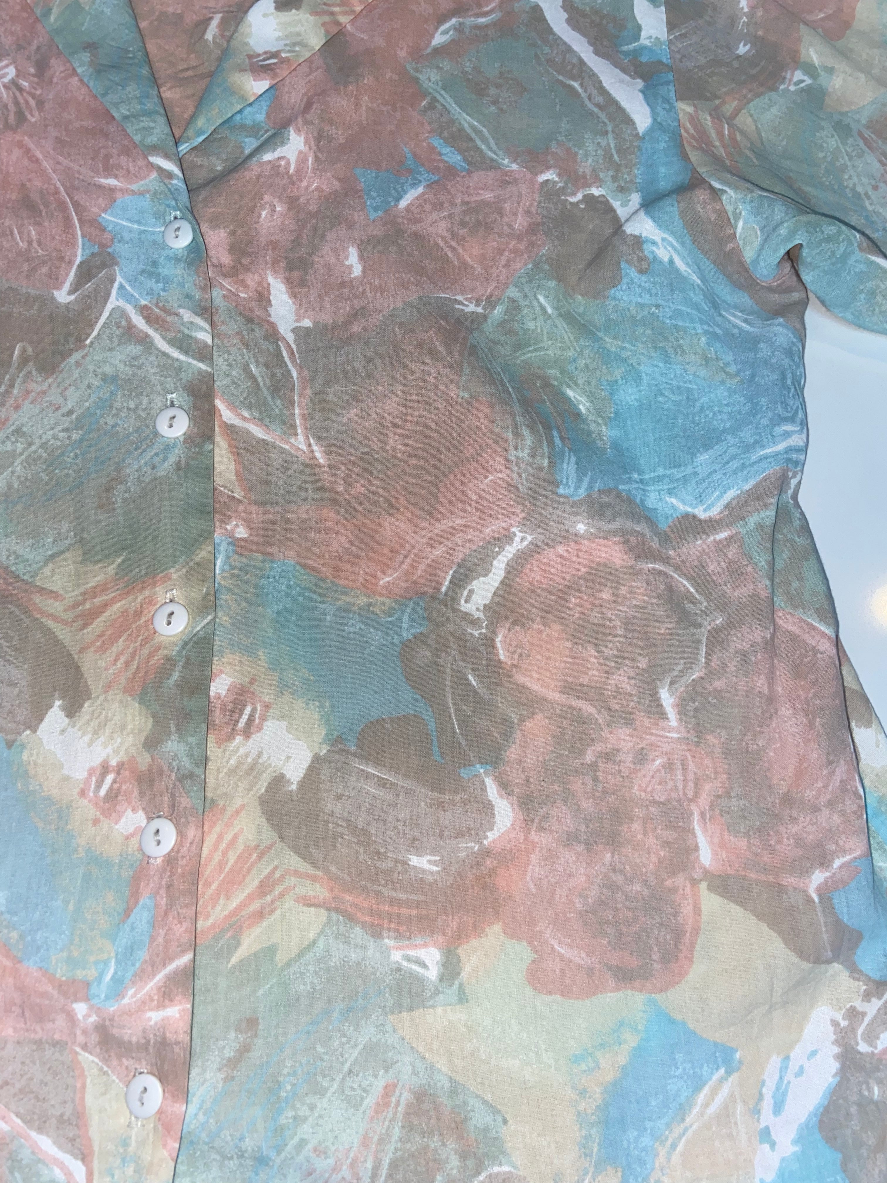 Vintage 80s Donn Kenny Watercolor Floral Blouse By Dk Gold | Shop THRILLING