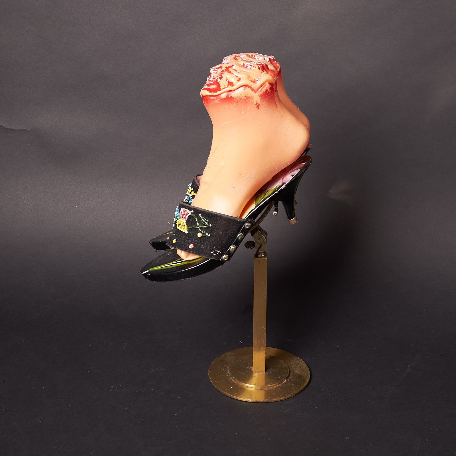 Vintage 70s Hand Painted Black Beaded Heels | Shop THRILLING