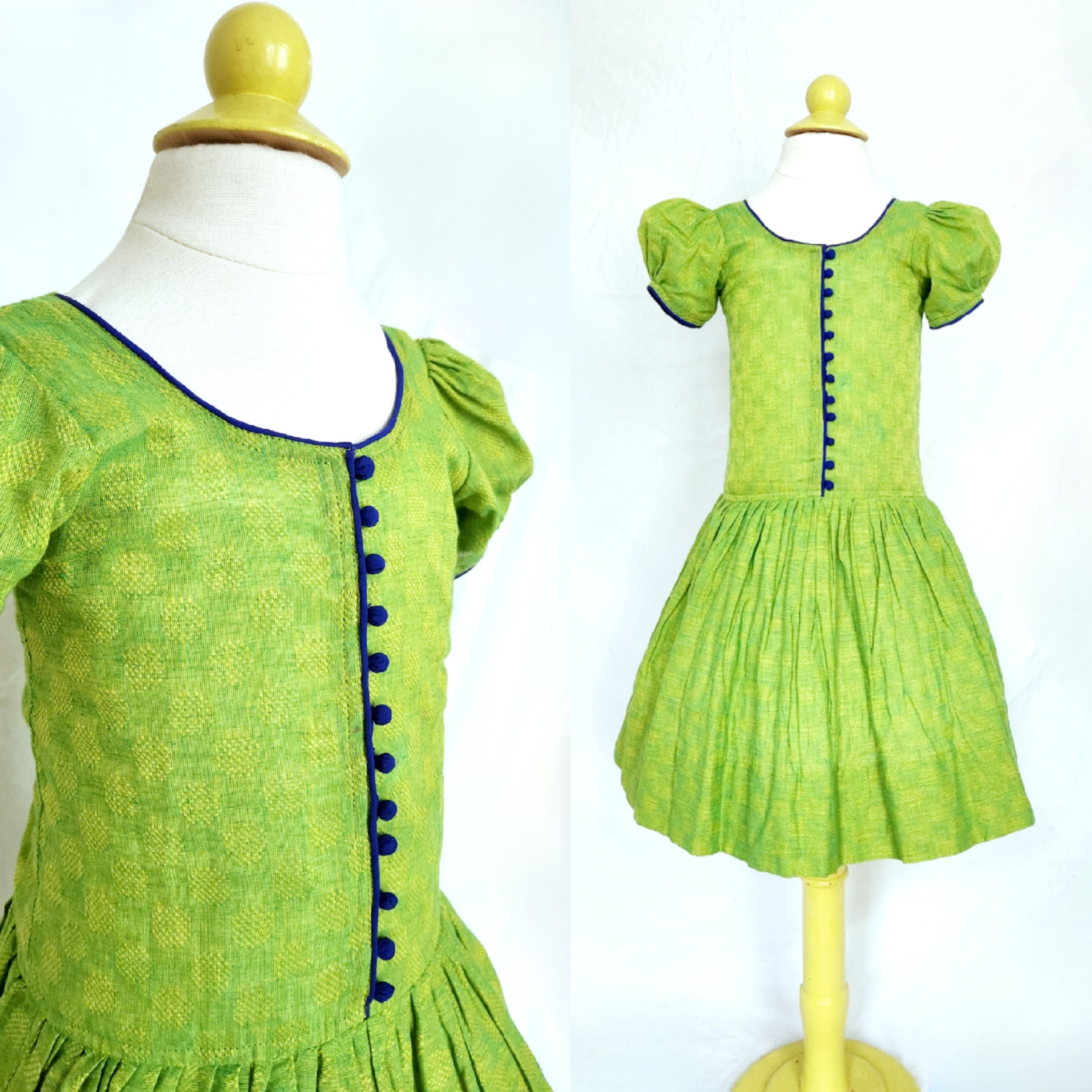 Vintage 60s 4/5t Little Girls Drop Waist Polka Dot Dress | Shop THRILLING