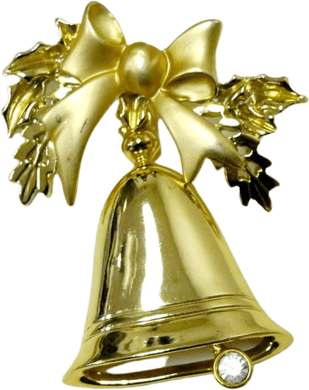Vintage Big Gold Moveable Ringing Bell Brooch | Shop THRILLING