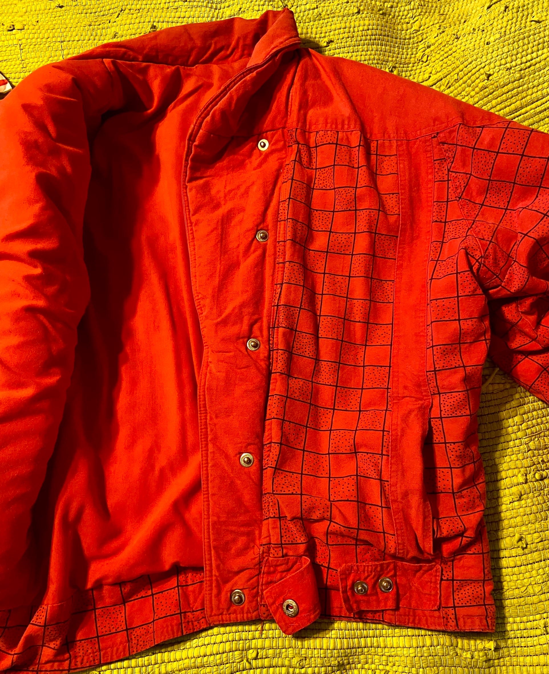 80’s Gitano Style Filled Red Grid Design Jacket. by Vintage Designer ...