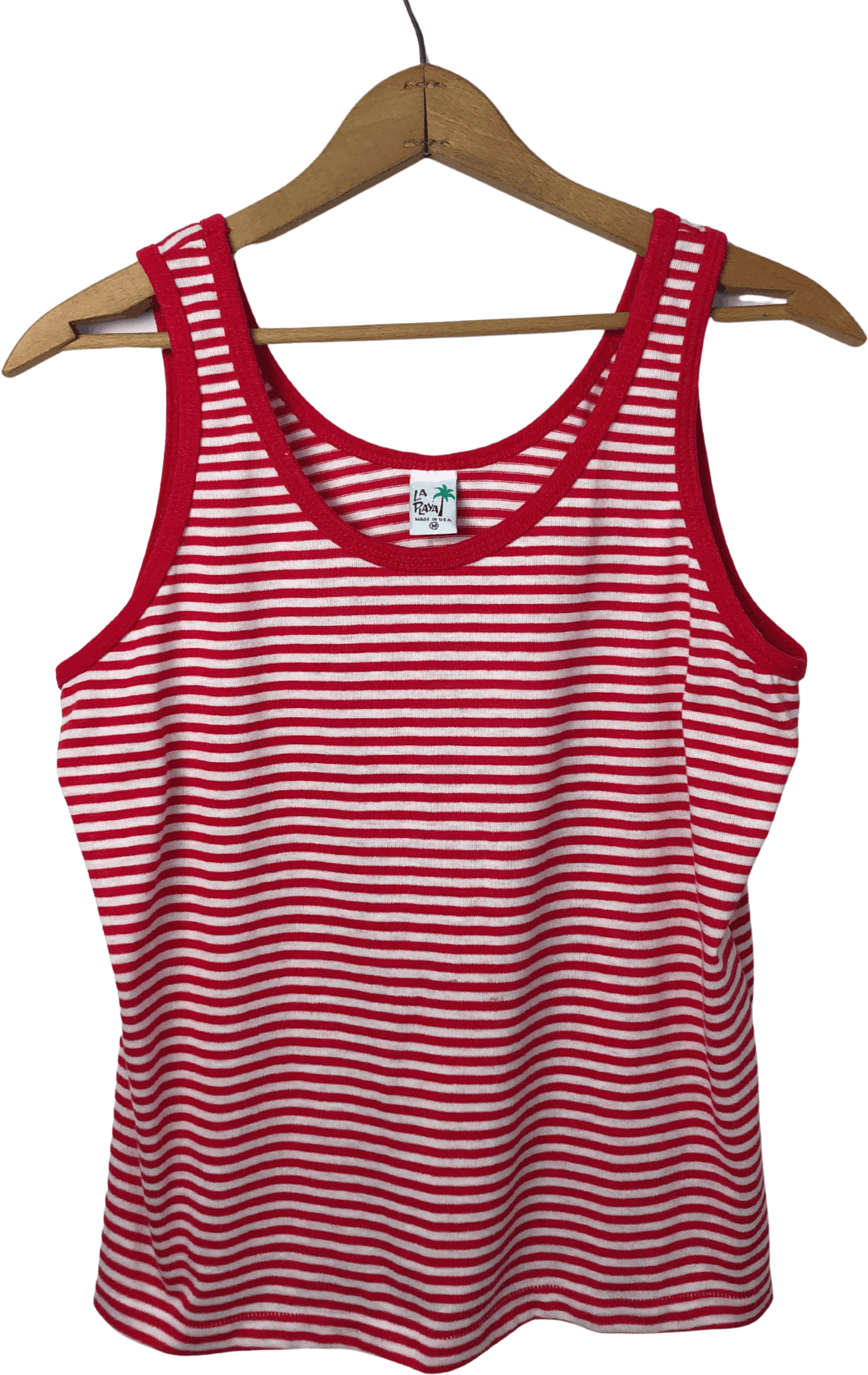 Vintage 80's/90's Red and White Horizontal Stripe Tank Top by La Playa ...