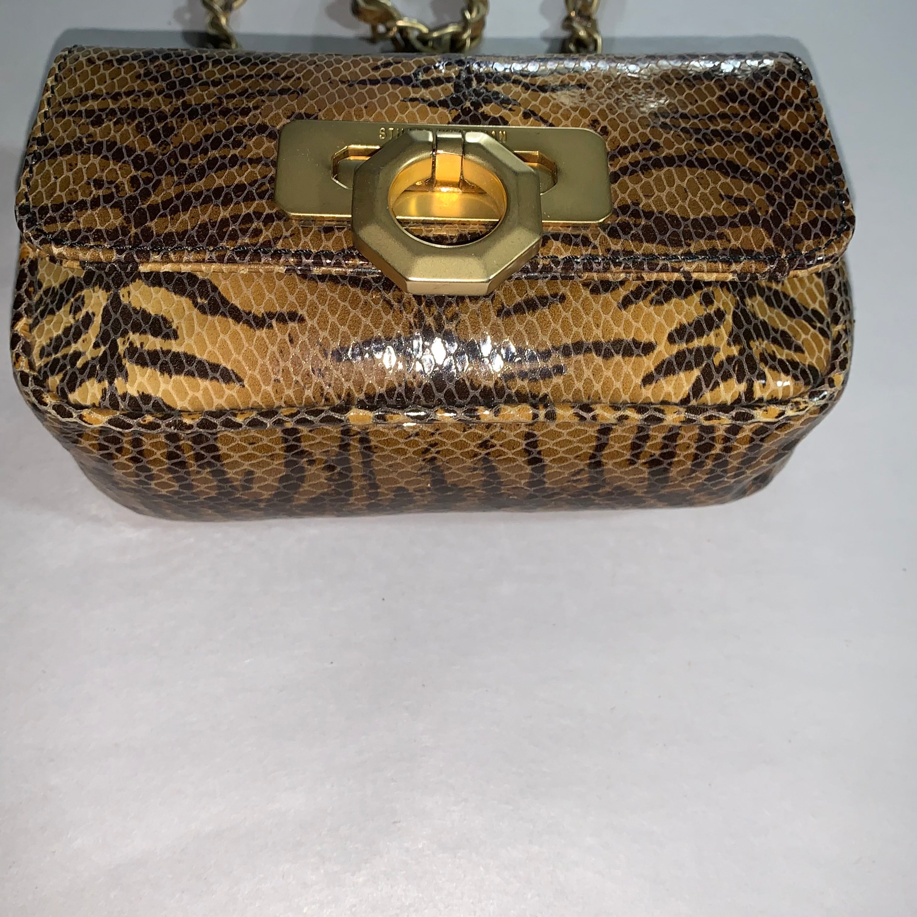 Vintage 00s Tiger Stripe Painted Python Micro Camera Bag By Stuart ...