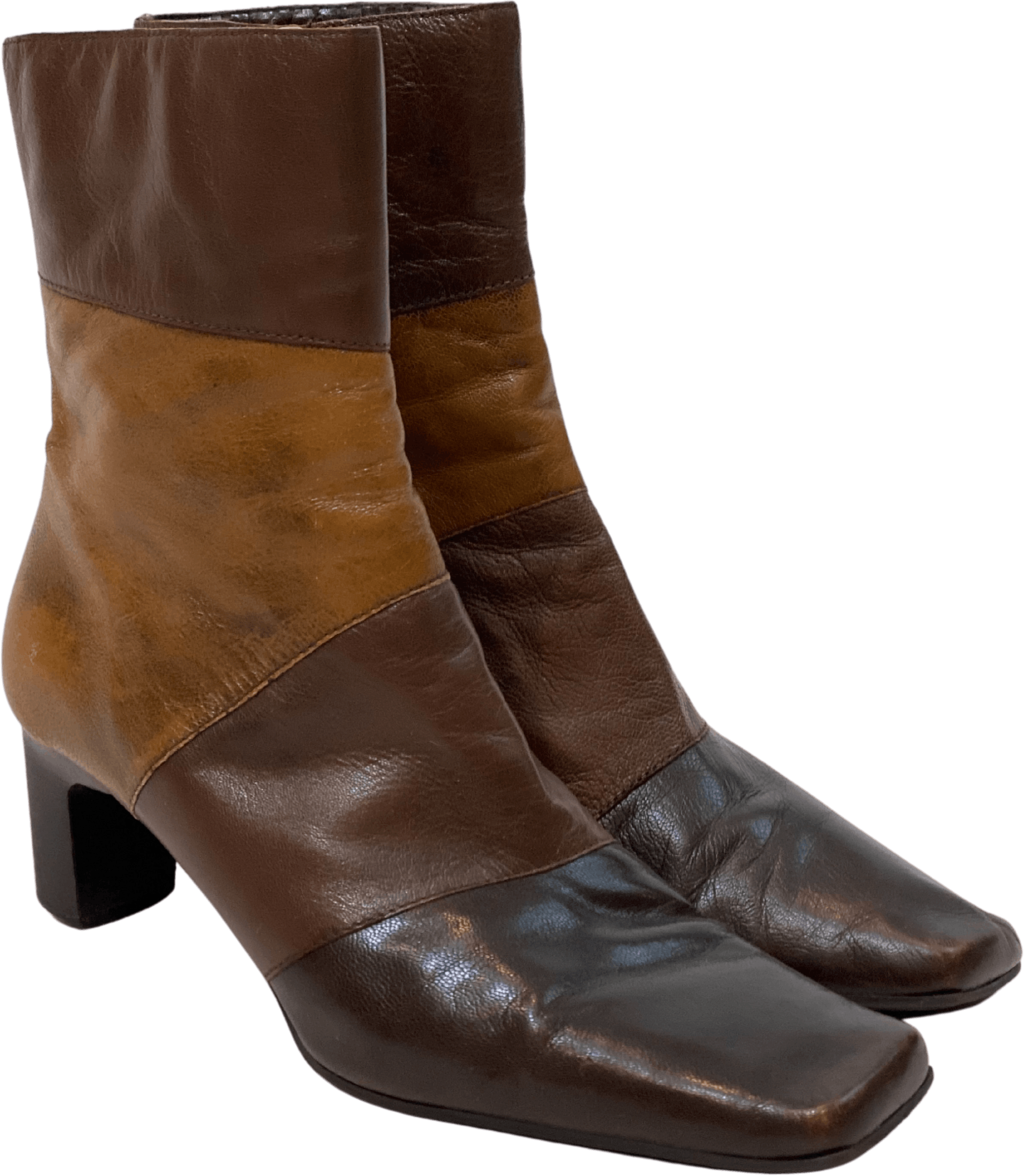 Vintage Multi-Toned Leather Hunt Bootie by Liz Claiborne | Shop THRILLING