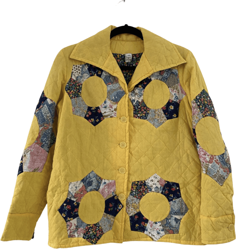 Vintage 70's Yellow Quilted Patchwork Jacket | Shop THRILLING