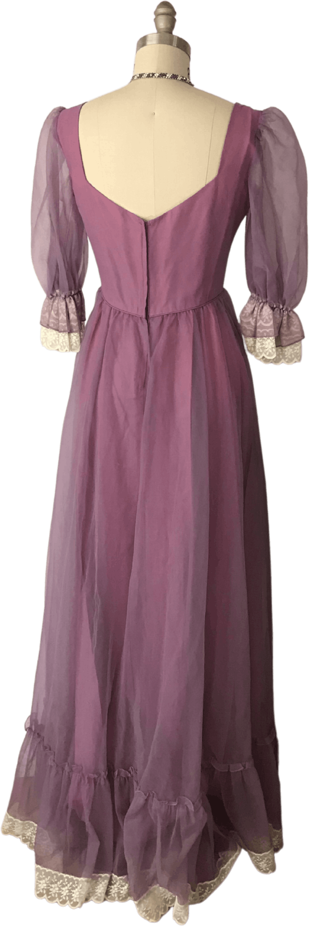 Vintage 70's Purple Regency Puff Sleeve Maxi Dress | Shop THRILLING
