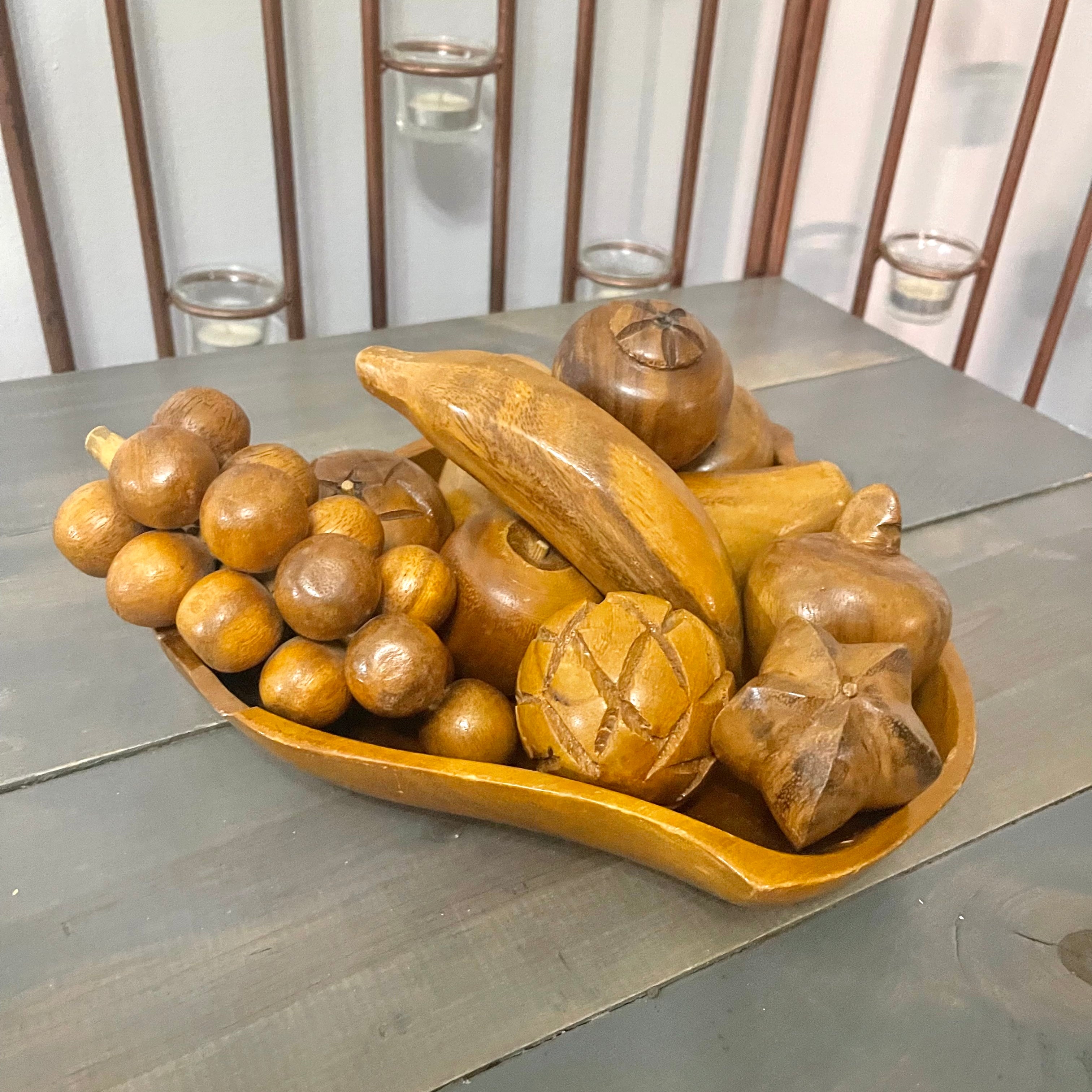 Vintage Genuine Monkey Pod Wooden Fruit Bowl Decor By Dolphin | Shop ...