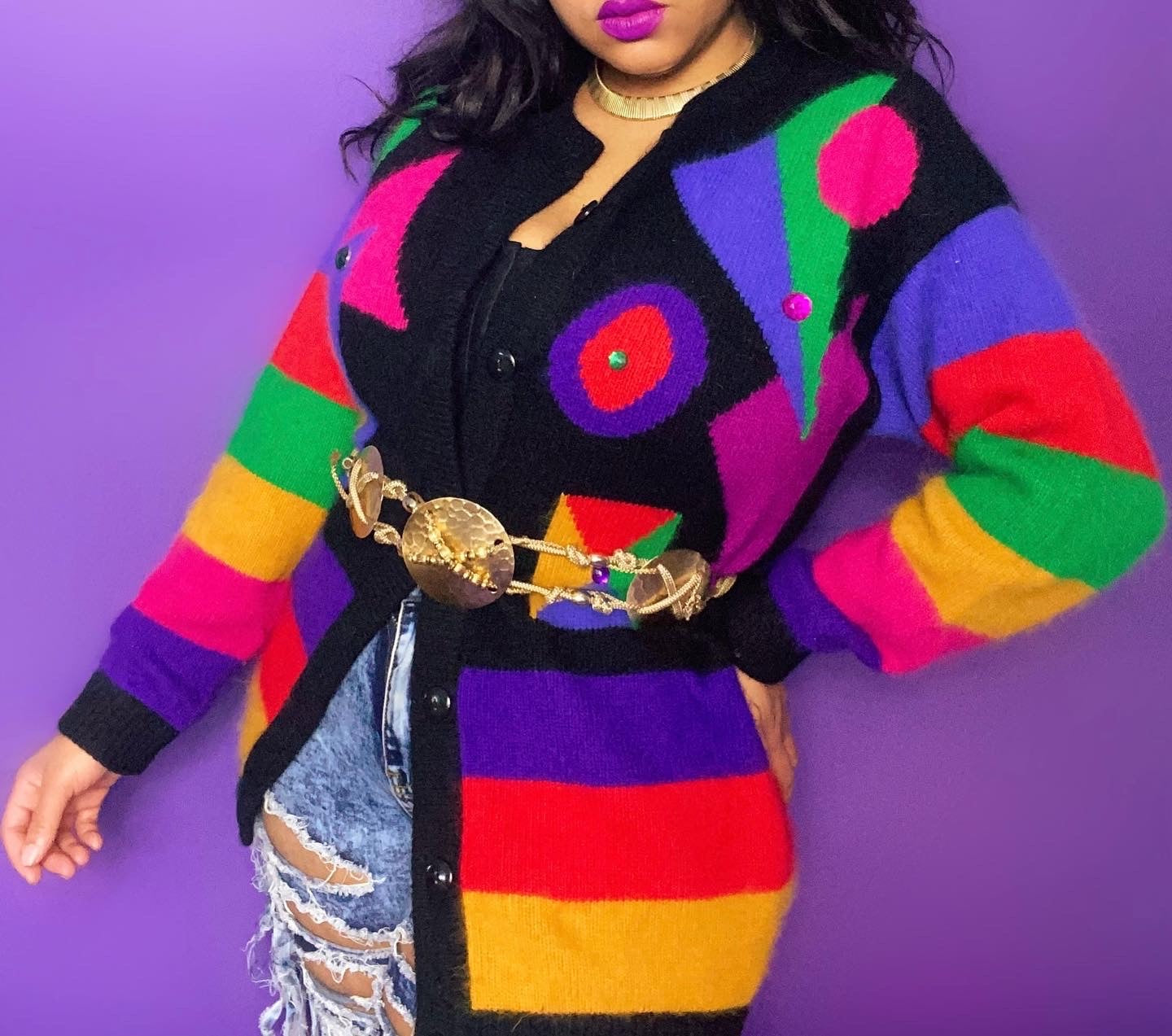 Vintage Colorful Cardigan Sweater | Shop THRILLING