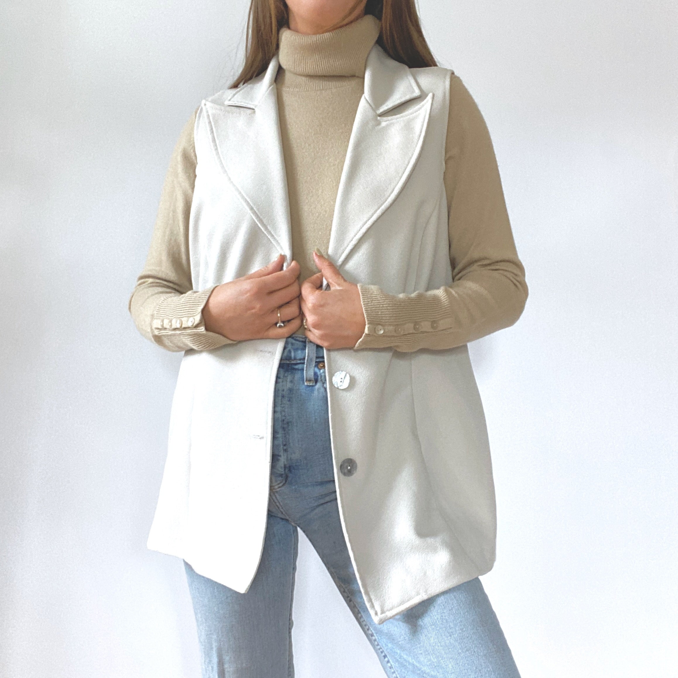 Vintage 80s Stone Gray Oversized Structured Vest | Shop THRILLING