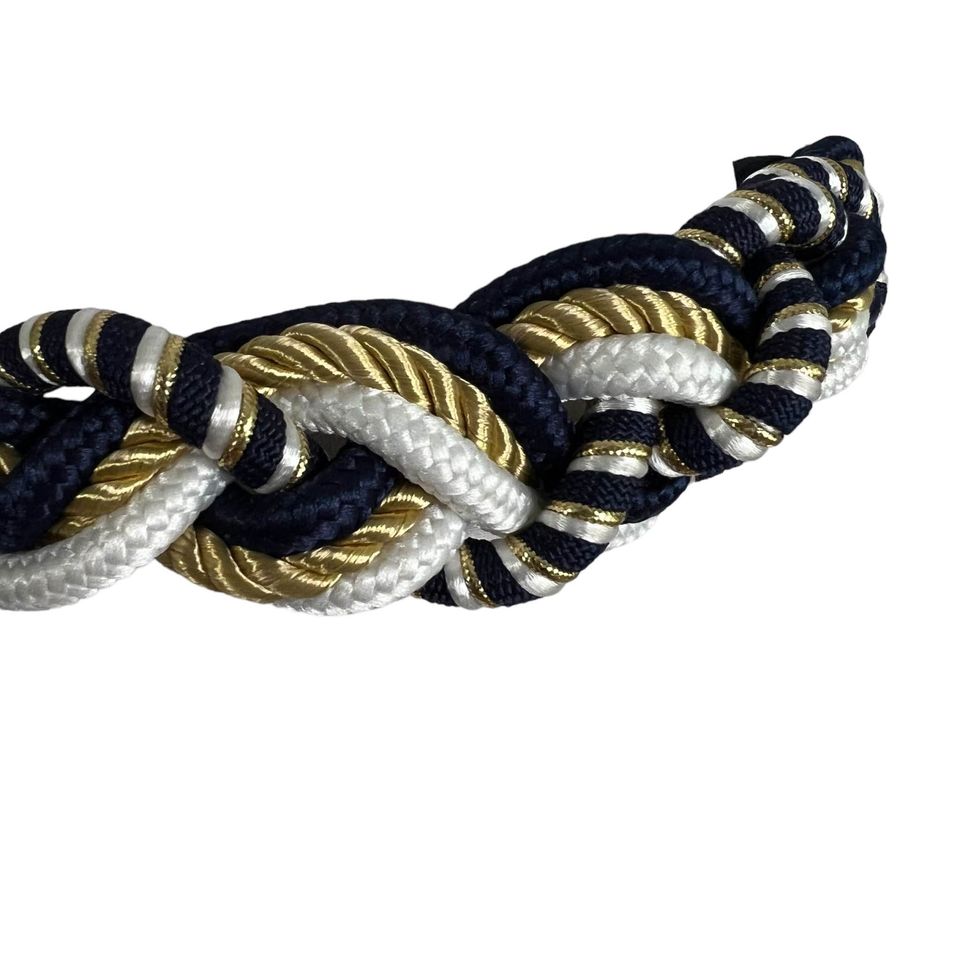 Vintage 80s/90s Navy White Gold Braided Nautical Rope Belt L | Shop ...
