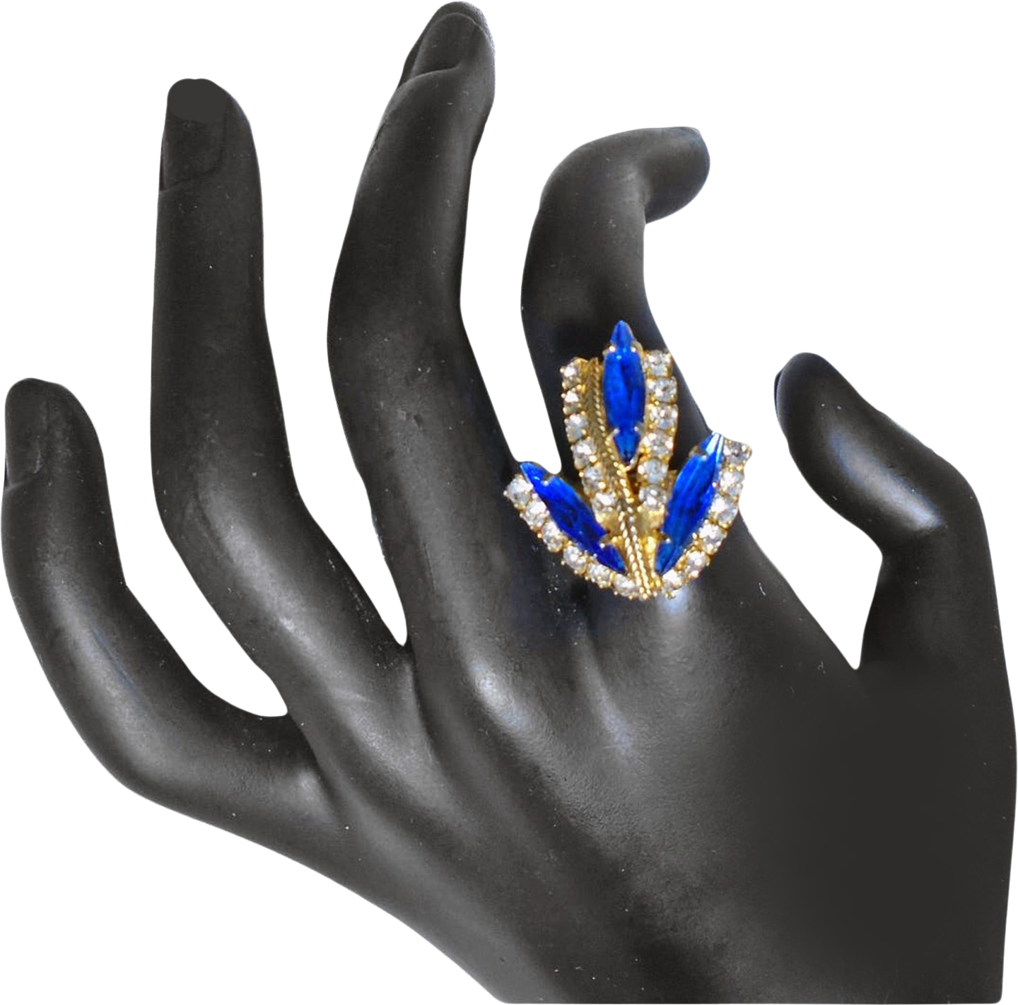 Vintage 70s/80s Odd Blue Rhinestone Dinner Ring Is Adjustable | Shop ...