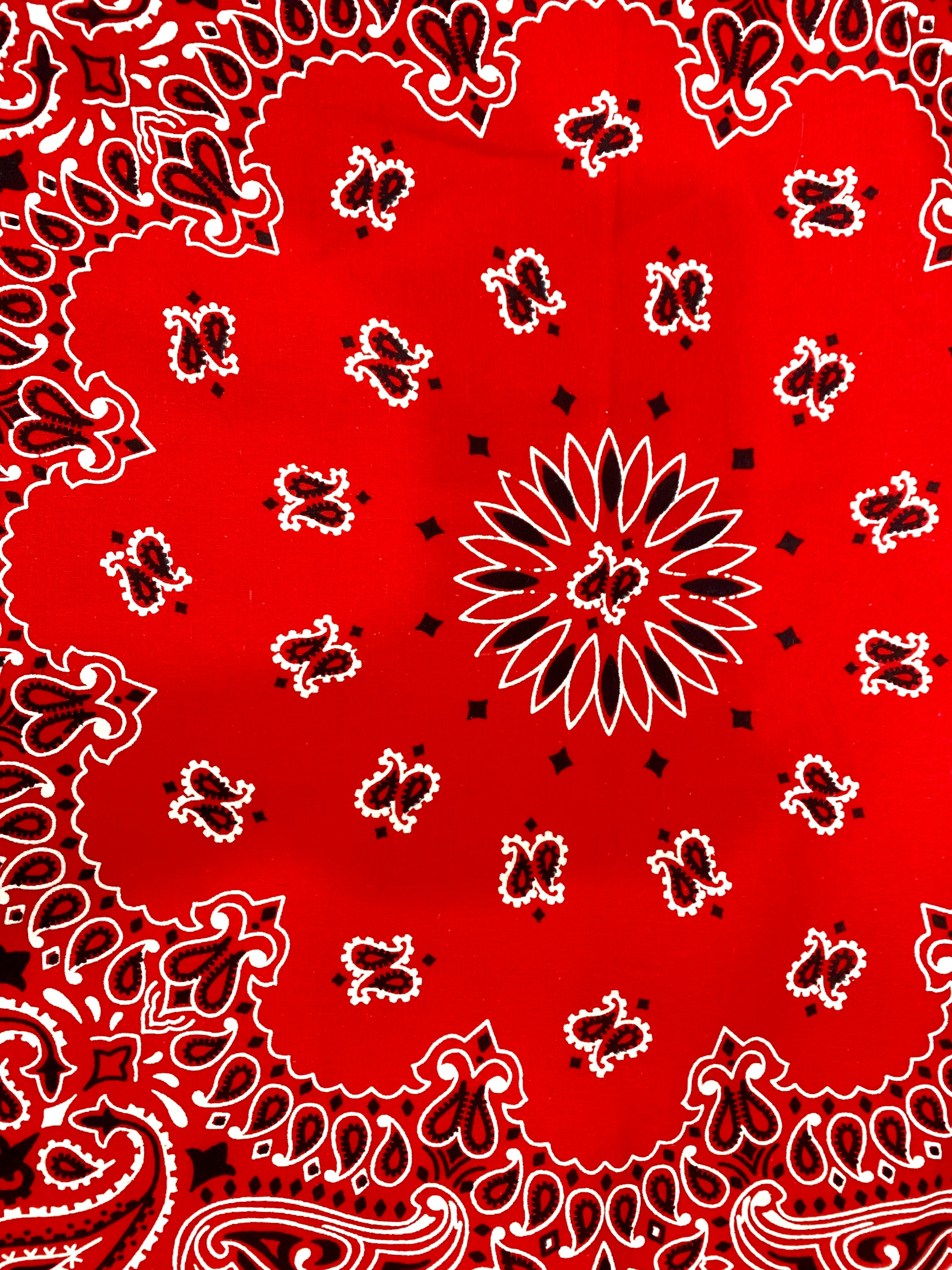 Vintage 80s/90s Colorfast Made Usa Cowboy Red Bandana Neckercheif By ...