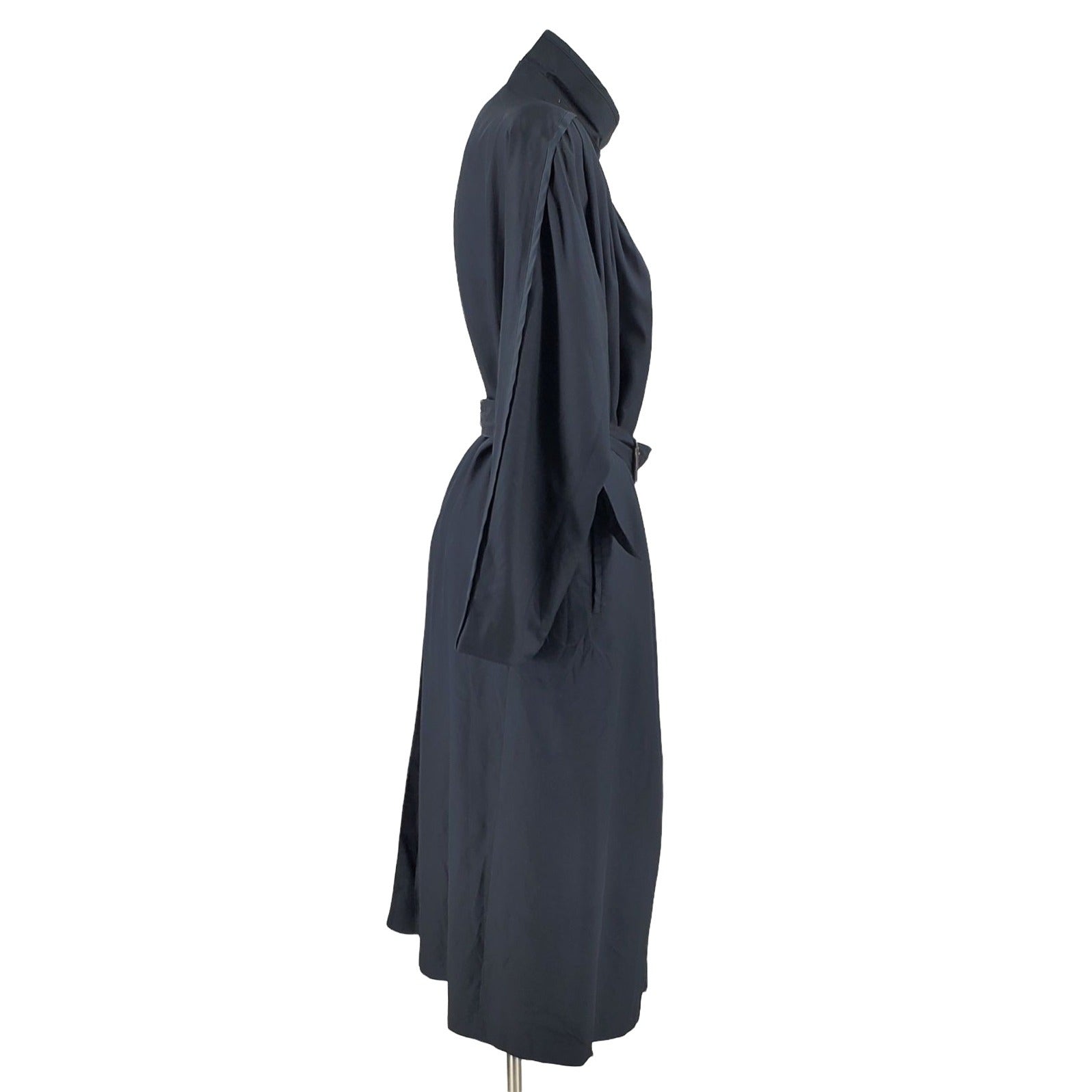 Vintage 80s Black Belted Button Up Midi Softshell Trench By Fox Run 2 ...