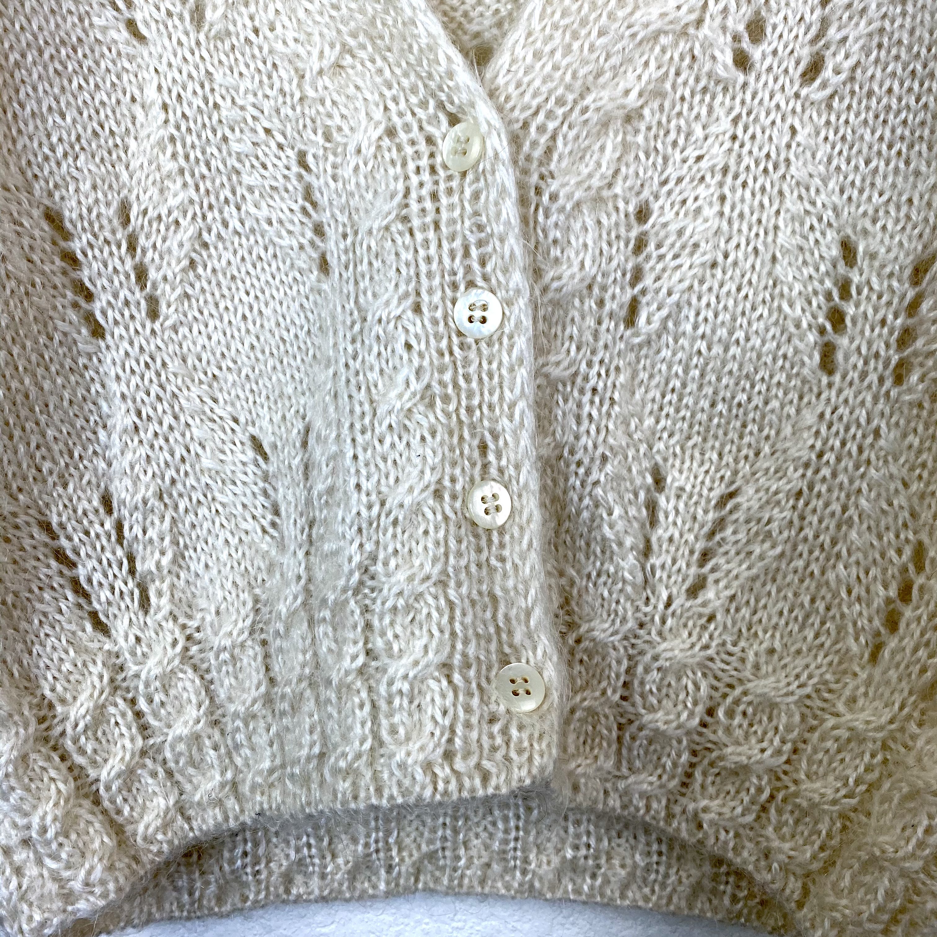Vintage Bespoke Cream Knit Cardigan | Shop THRILLING