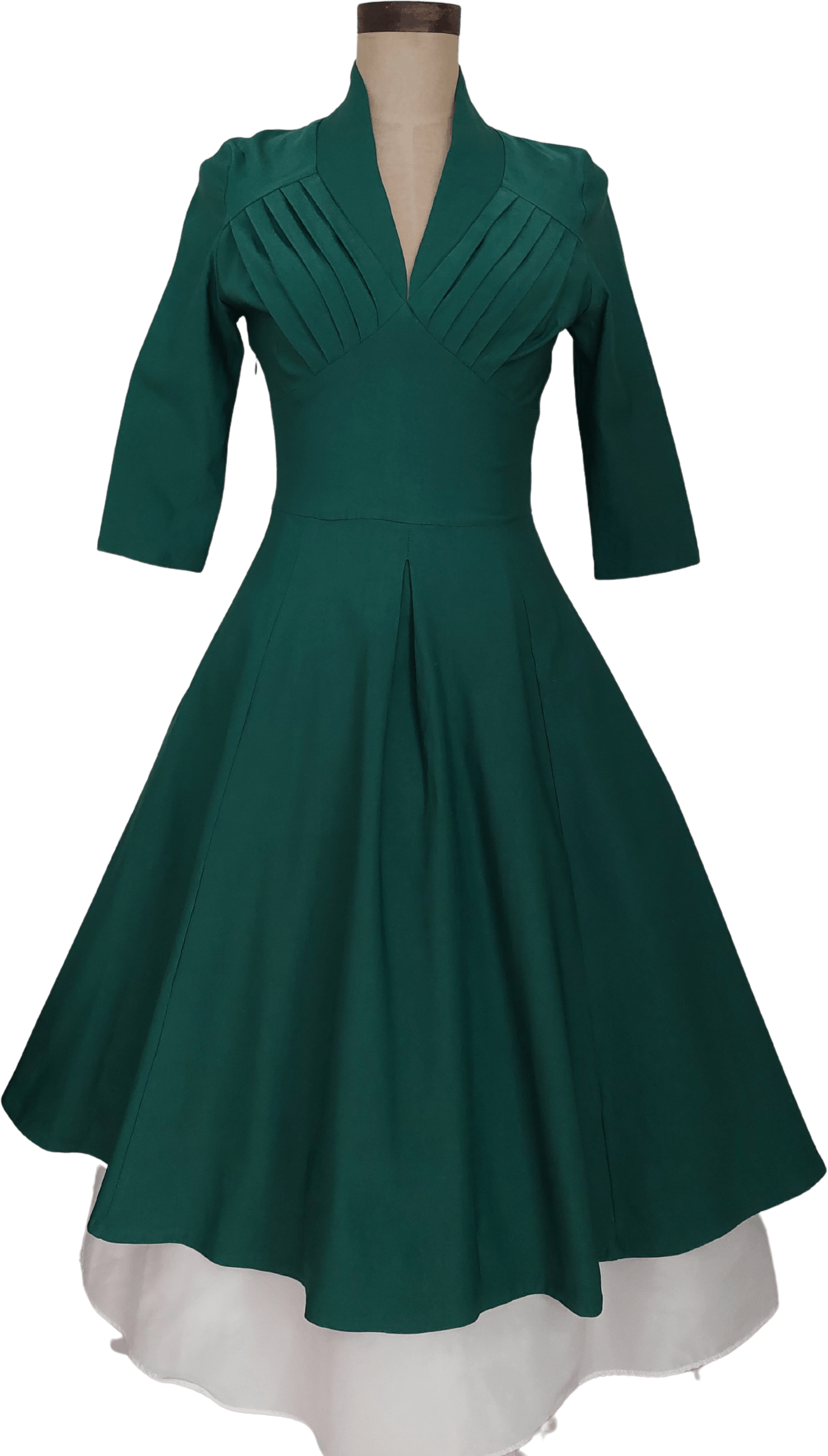 Vintage 00s Kelly Green Pleated Bust Fit And Flare Dress | Shop THRILLING