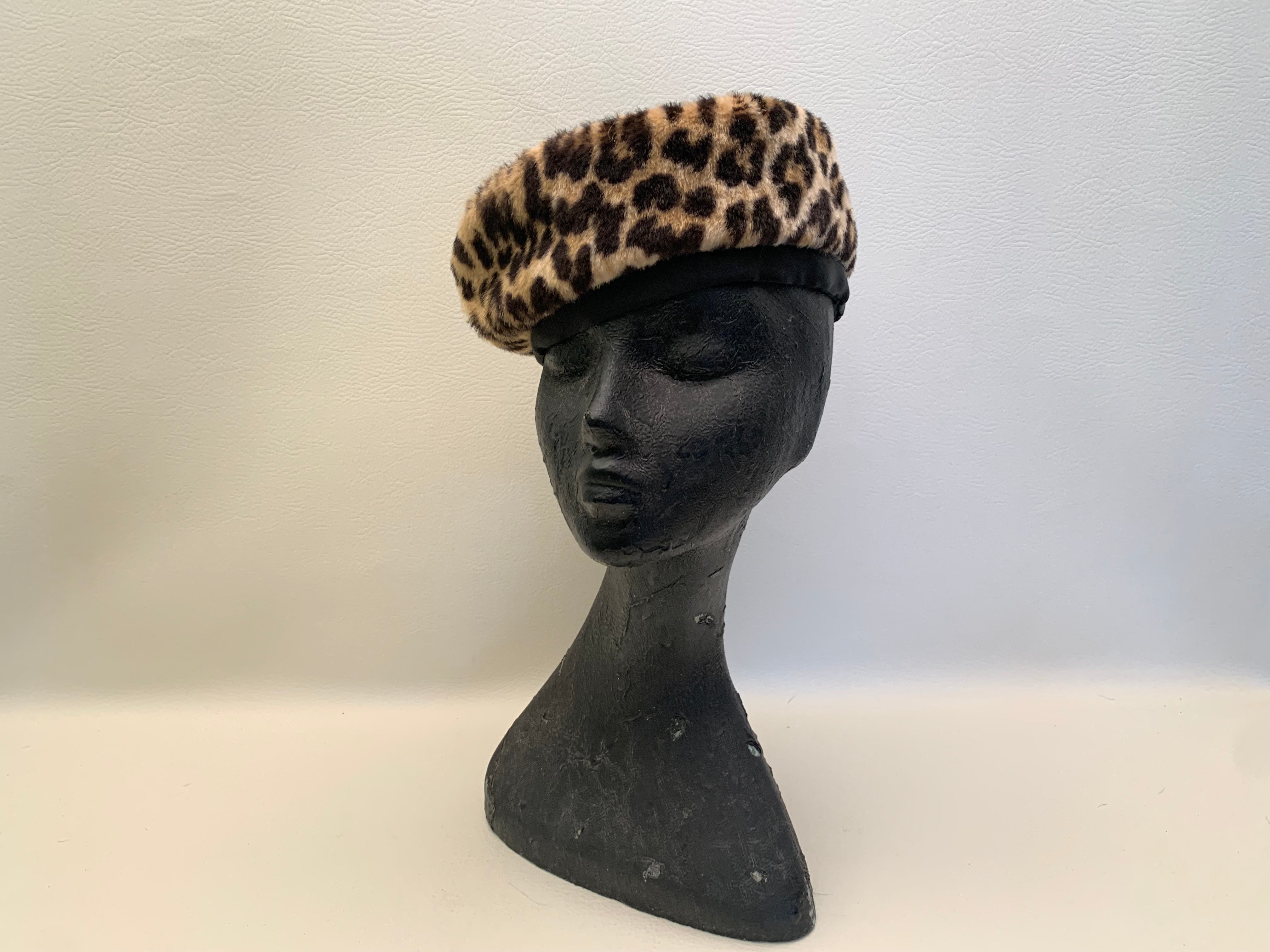 Vintage 60s/70s Faux Fur Leopard Print Mod Pillbox Hat | Shop THRILLING