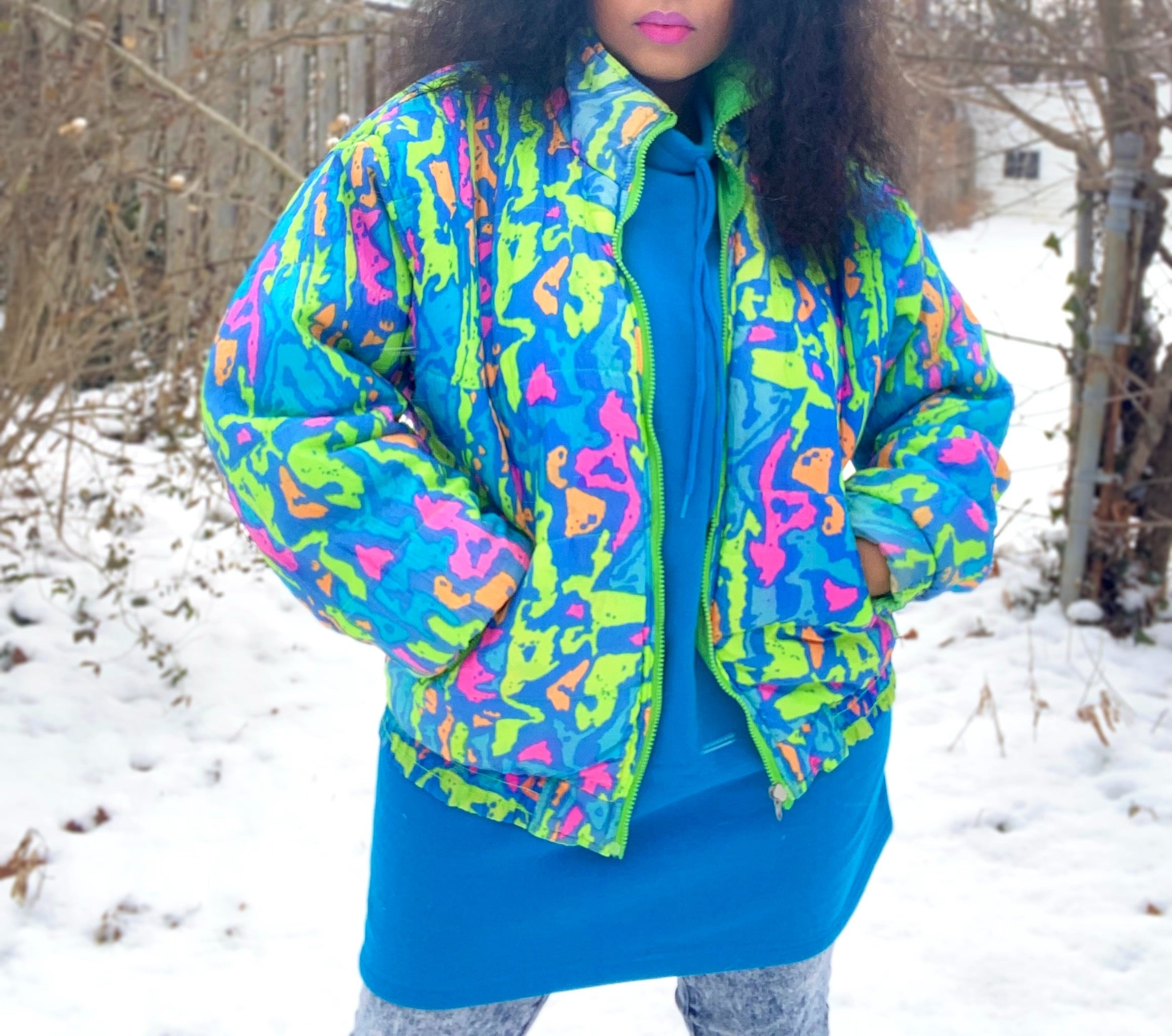 Vintage Reversible Colorful Neon Ski Jacket | Shop THRILLING