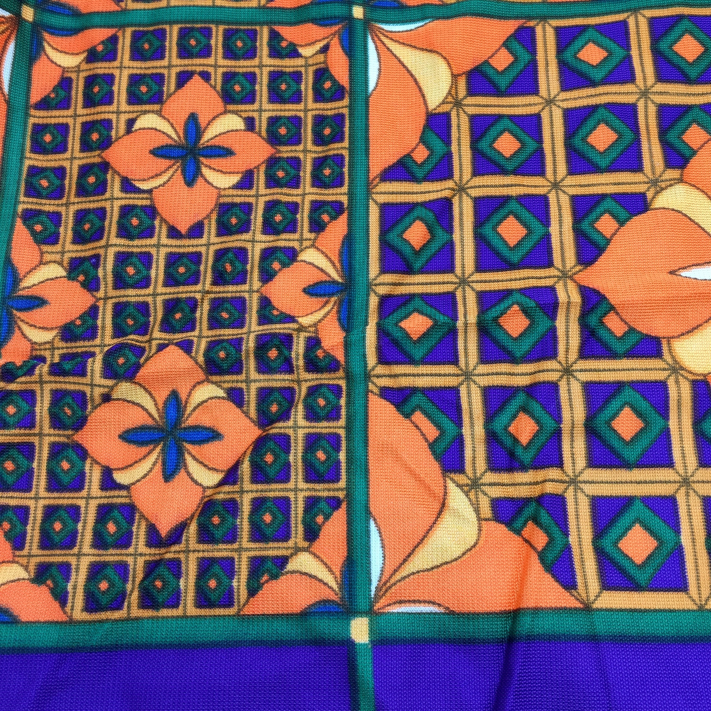 Vintage 70s/80s Mod Gallery Division Floral Lattice Fabric By Couleur ...