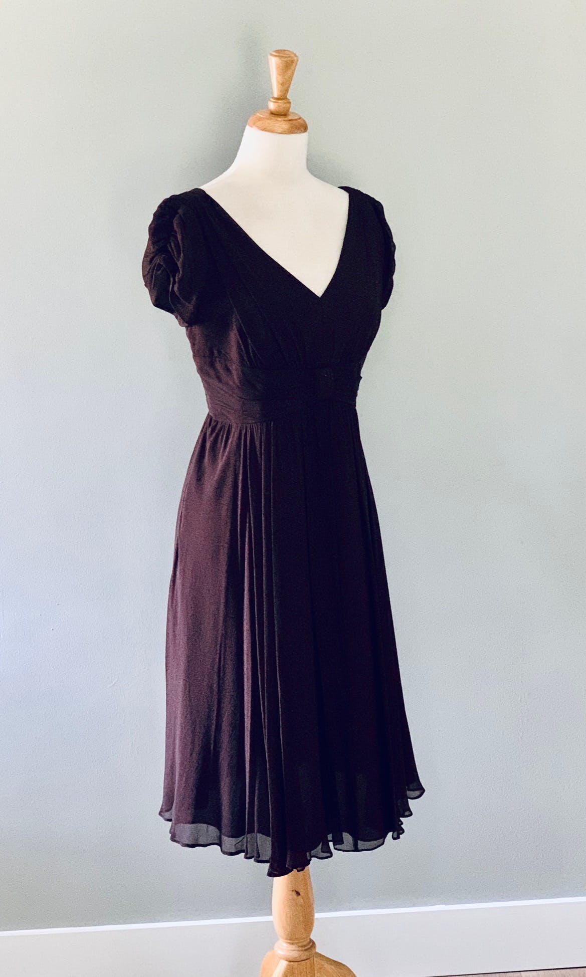 Vintage Brown Silk Chiffon Flapper Dress | Shop THRILLING