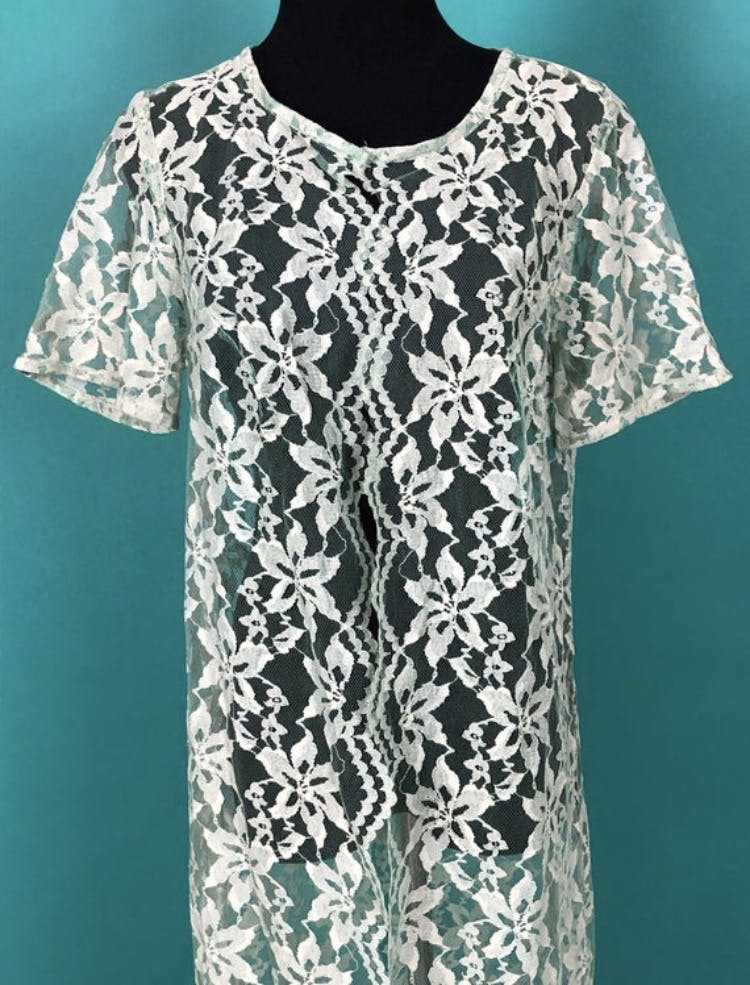 Vintage Green Floral Lace Evening Robe | Shop THRILLING