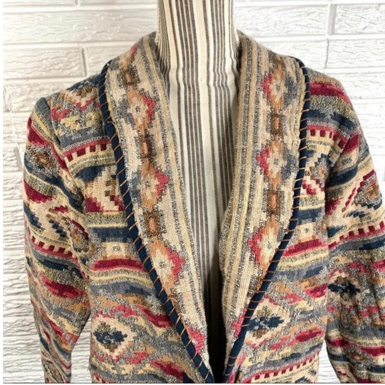 Vintage Geometric Cropped Tapestry Jacket by Flashback | Shop THRILLING