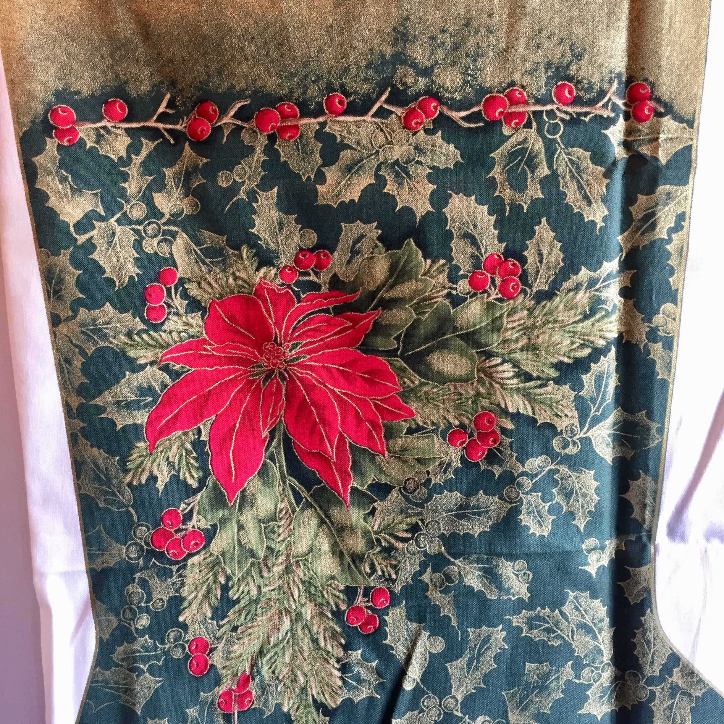 Vintage 80s/90s Victorian Christmas Stockings Cut Sew Fabric Panel By ...