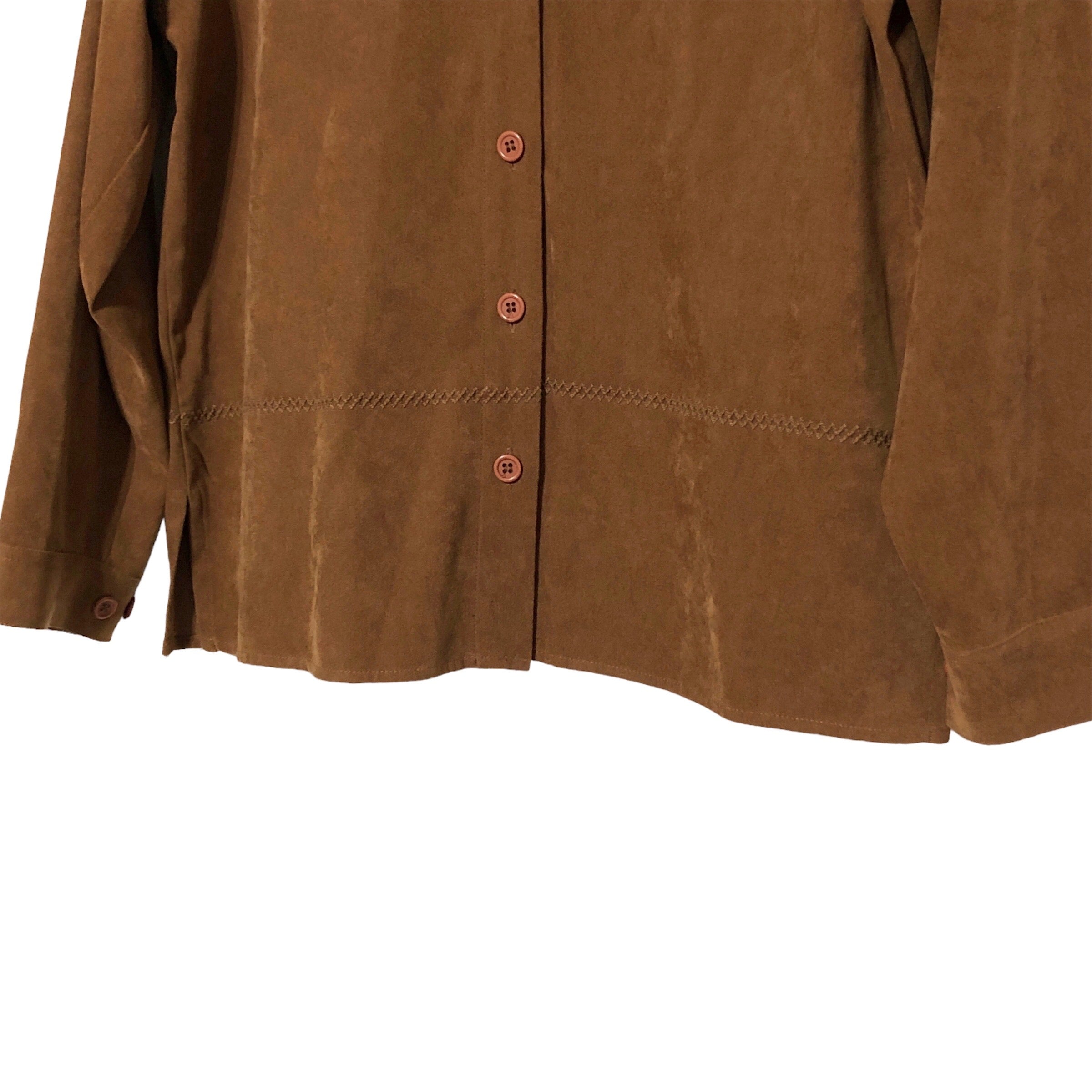 Vintage 90s Faux Suede Shirt-jacket By Bechamel Petites | Shop THRILLING