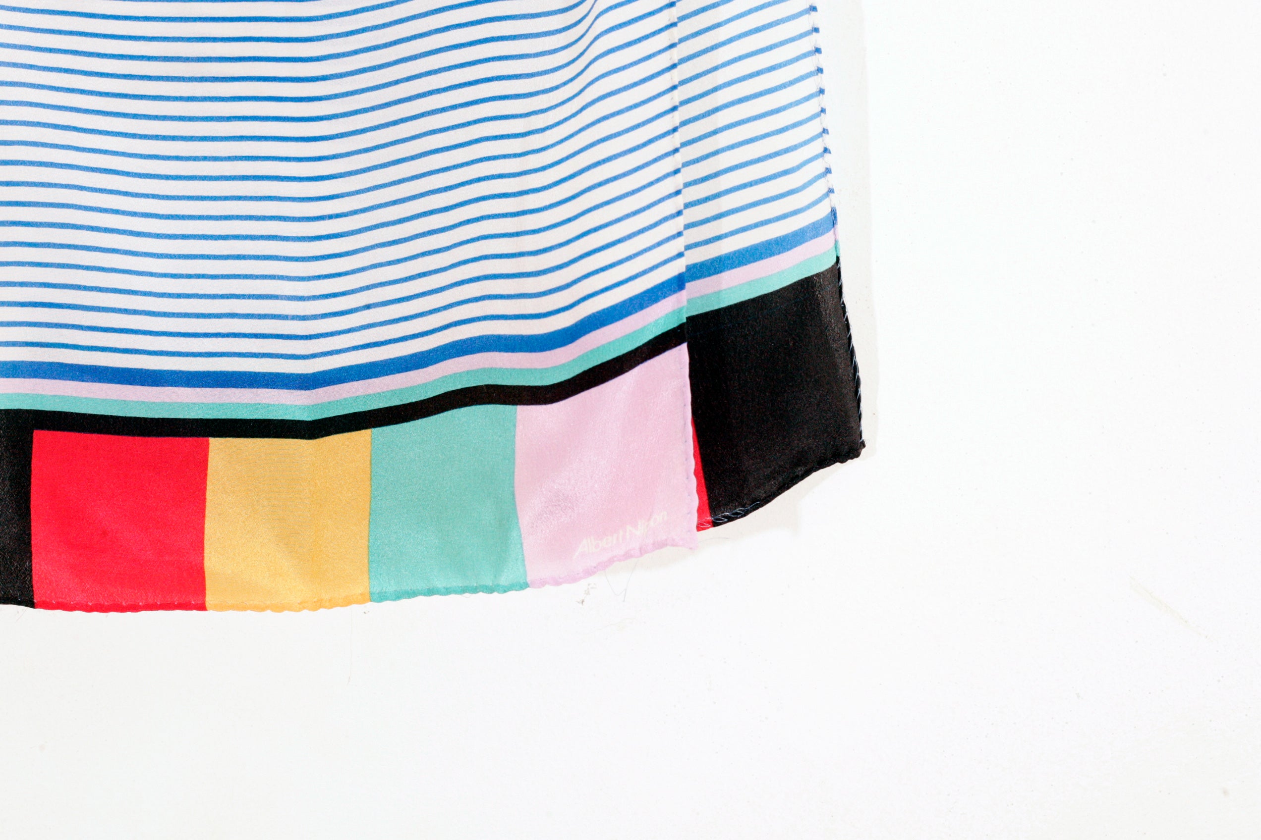 Vintage 60s/70s Designer Mod Scarf Hippie Boho Rainbow Silk Stripe By ...