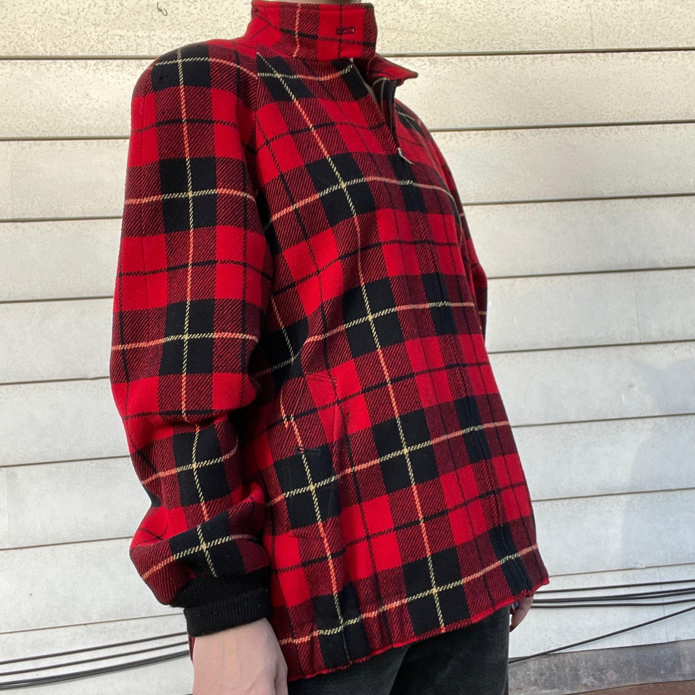 Vintage Pendleton Red Plaid Wool Zip Up Jacket By Pendleton | Shop ...