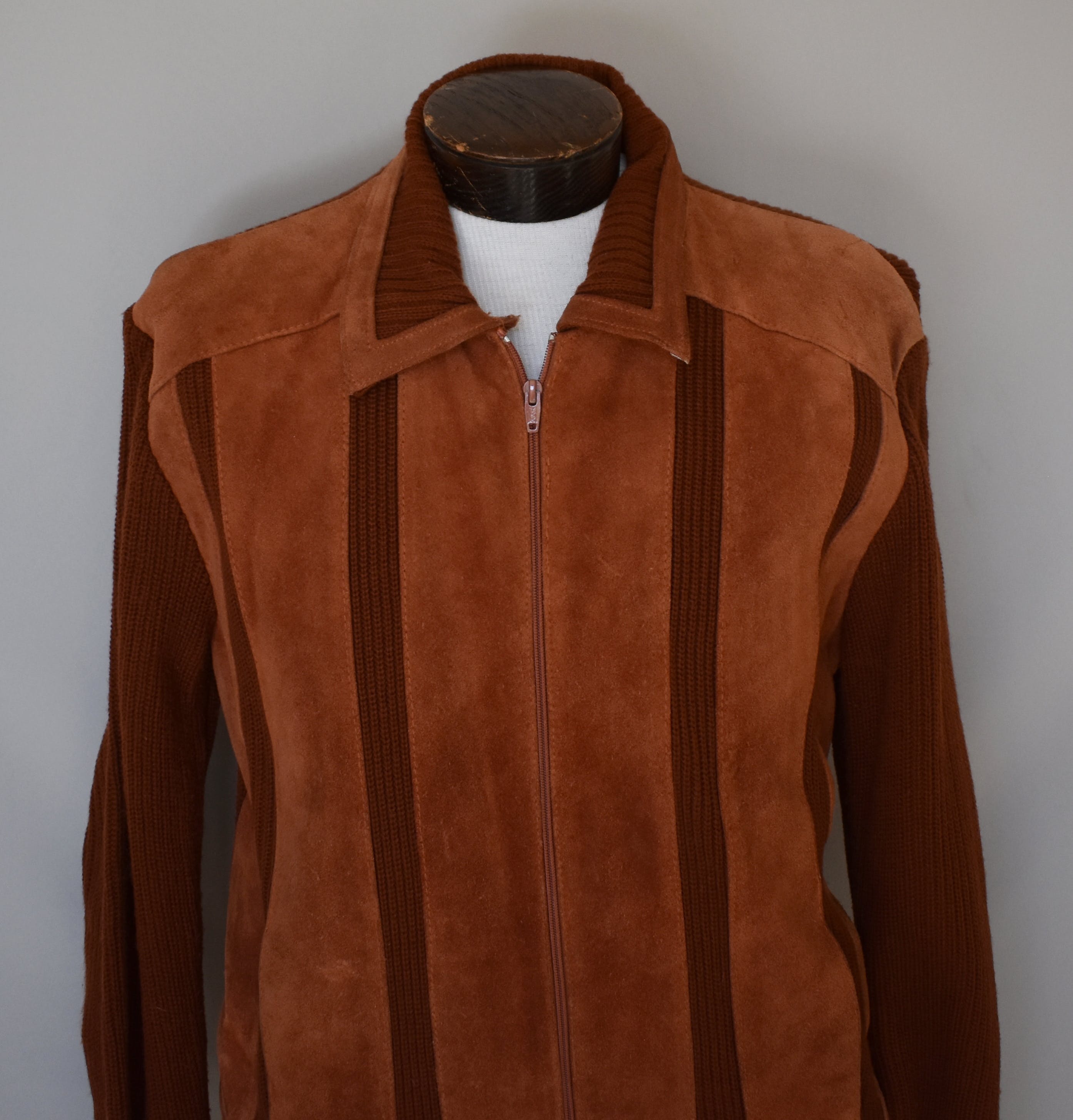 Vintage 70’s Suede Panel Zip Front Sweater by Network | Shop THRILLING