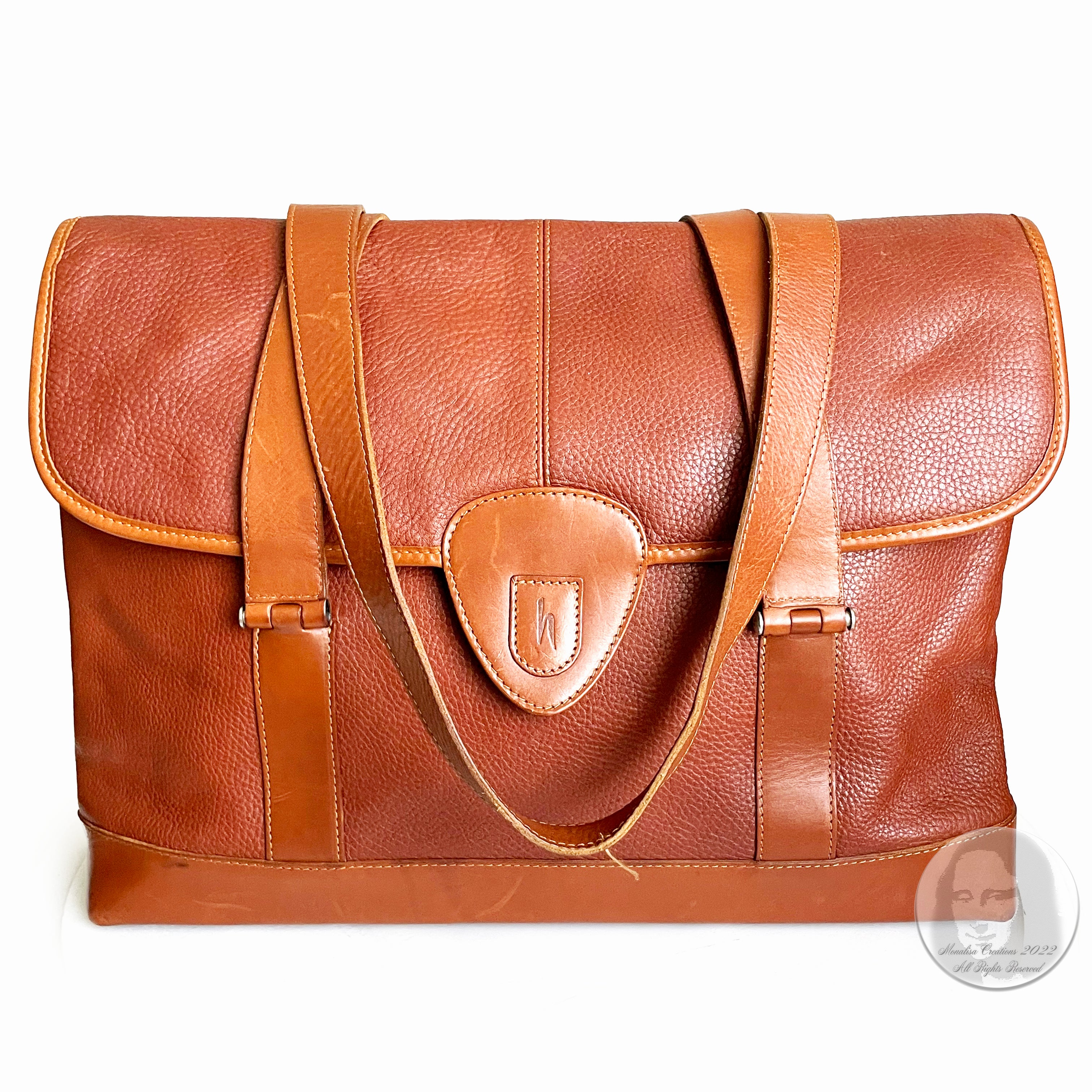 Vintage 90s/00s Business Bag Shoulder Brief Leather Computer Bag By ...