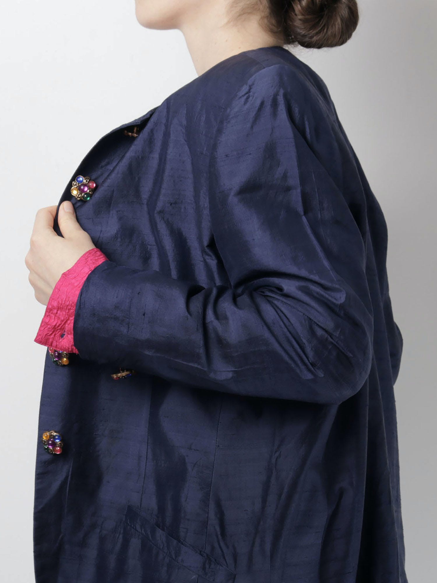 Vintage 90's Silk Jacket with Jewel Buttons | Shop THRILLING