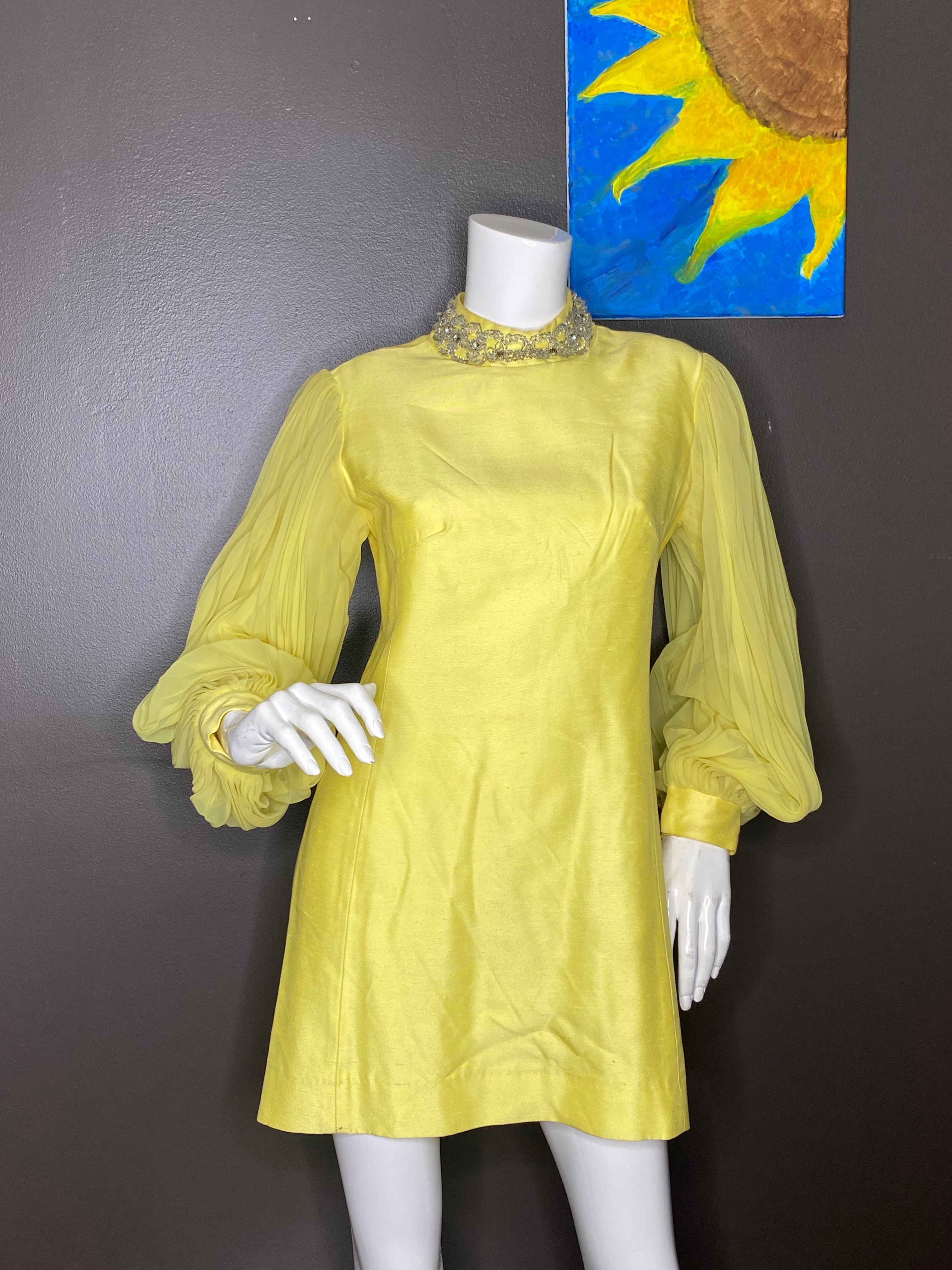 Vintage 60s Yellow Mod Mini Dress | Shop THRILLING